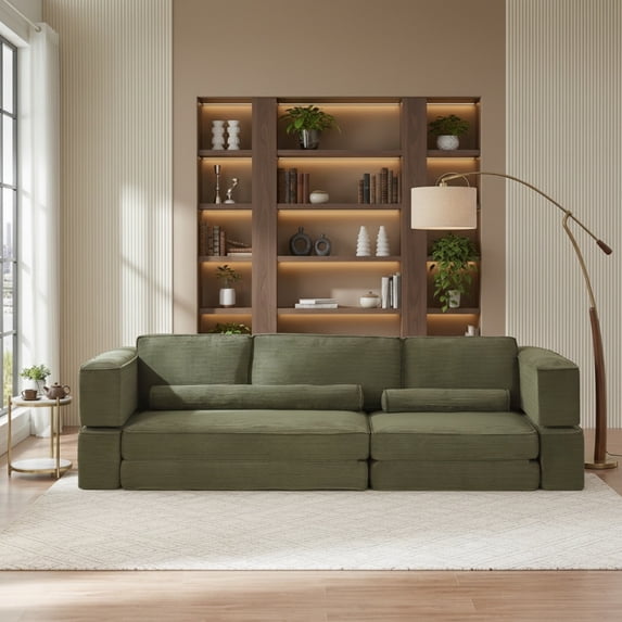 Sailvan Large Modern Corduroy Modular Sofa,Deep Seat Sectional Couch ...