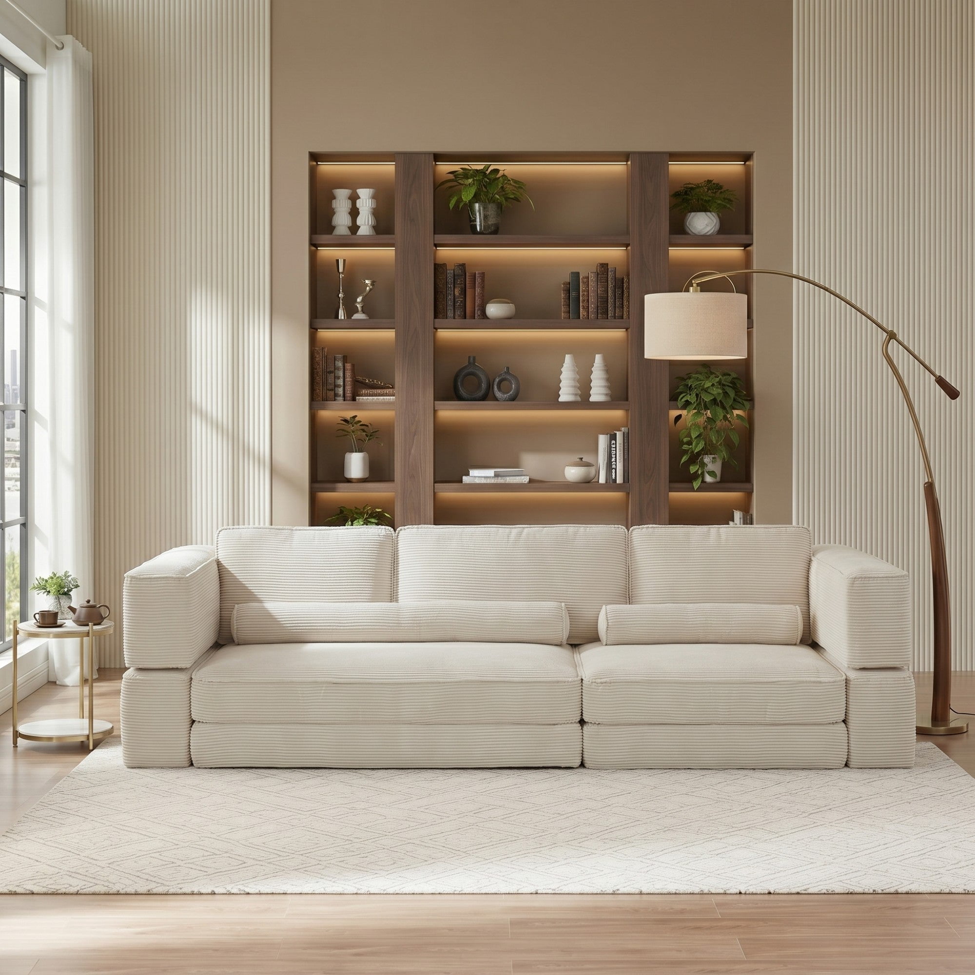 Sailvan Large Modern Corduroy Modular Sofa,Deep Seat Sectional Couch ...