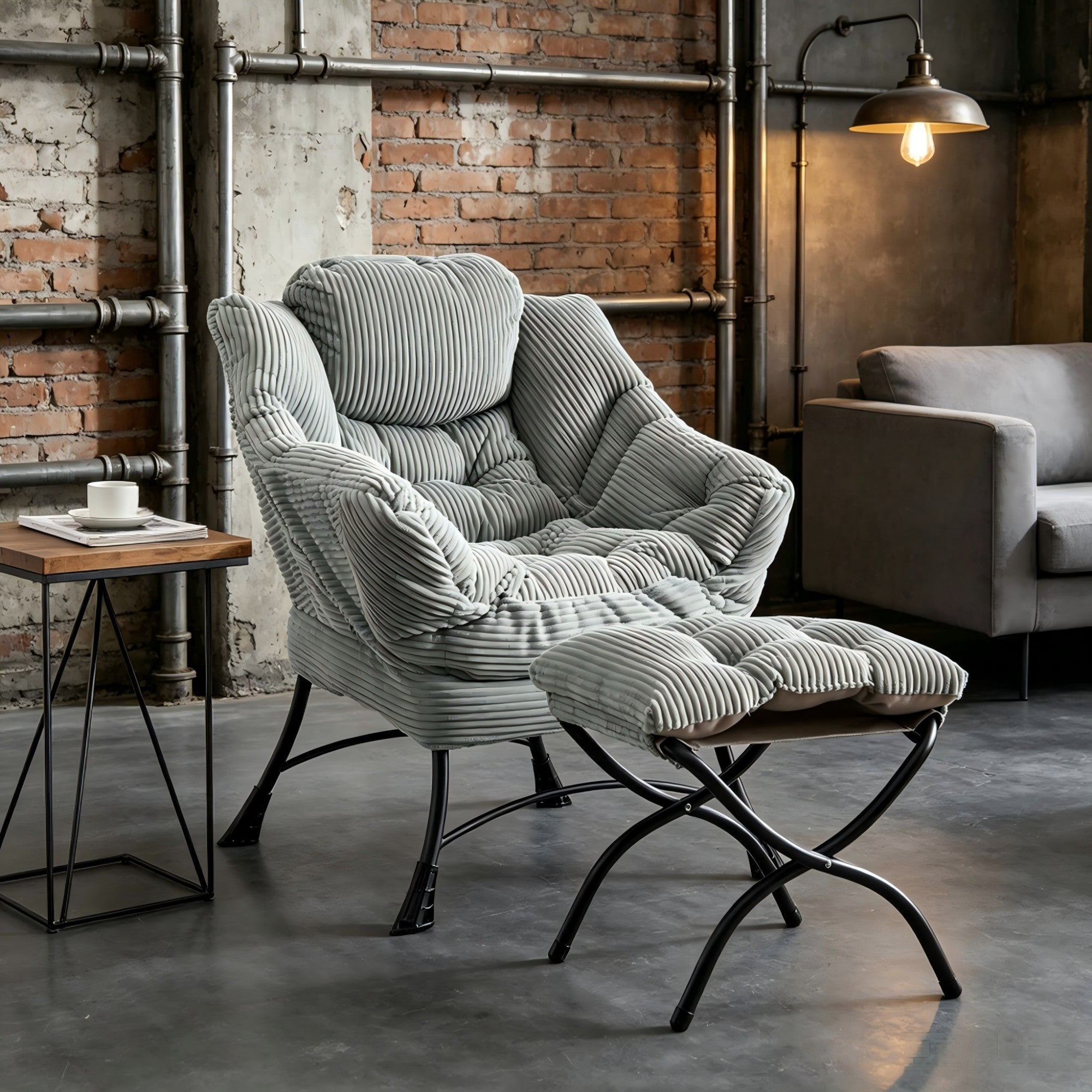 Sailvan Lazy Chair with Ottoman,Modern Lounge Accent Chair with Side ...