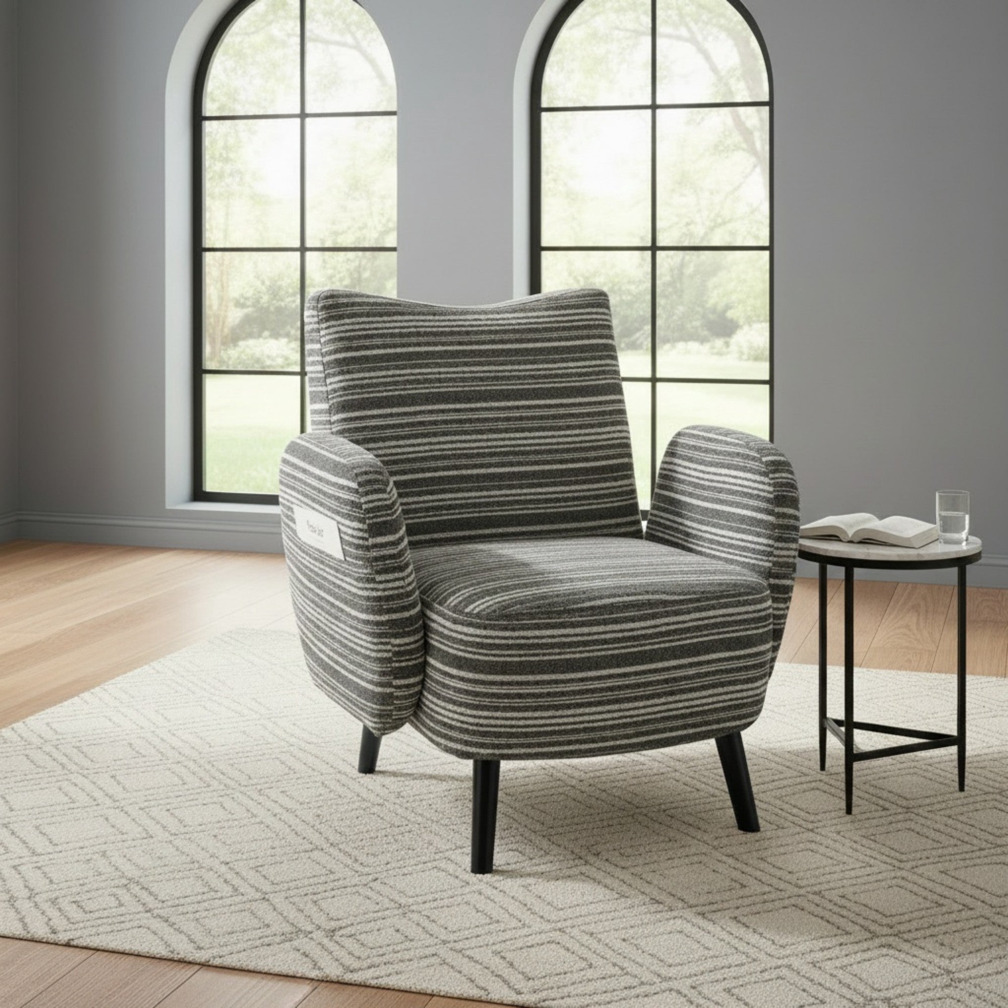Sailvan Modern Armchair,Sanded Fabric Reading Chair with Side Storage ...