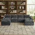 Sailvan Modern Chenille Modular Sectional Sofa with Ottoman,Comfortable ...