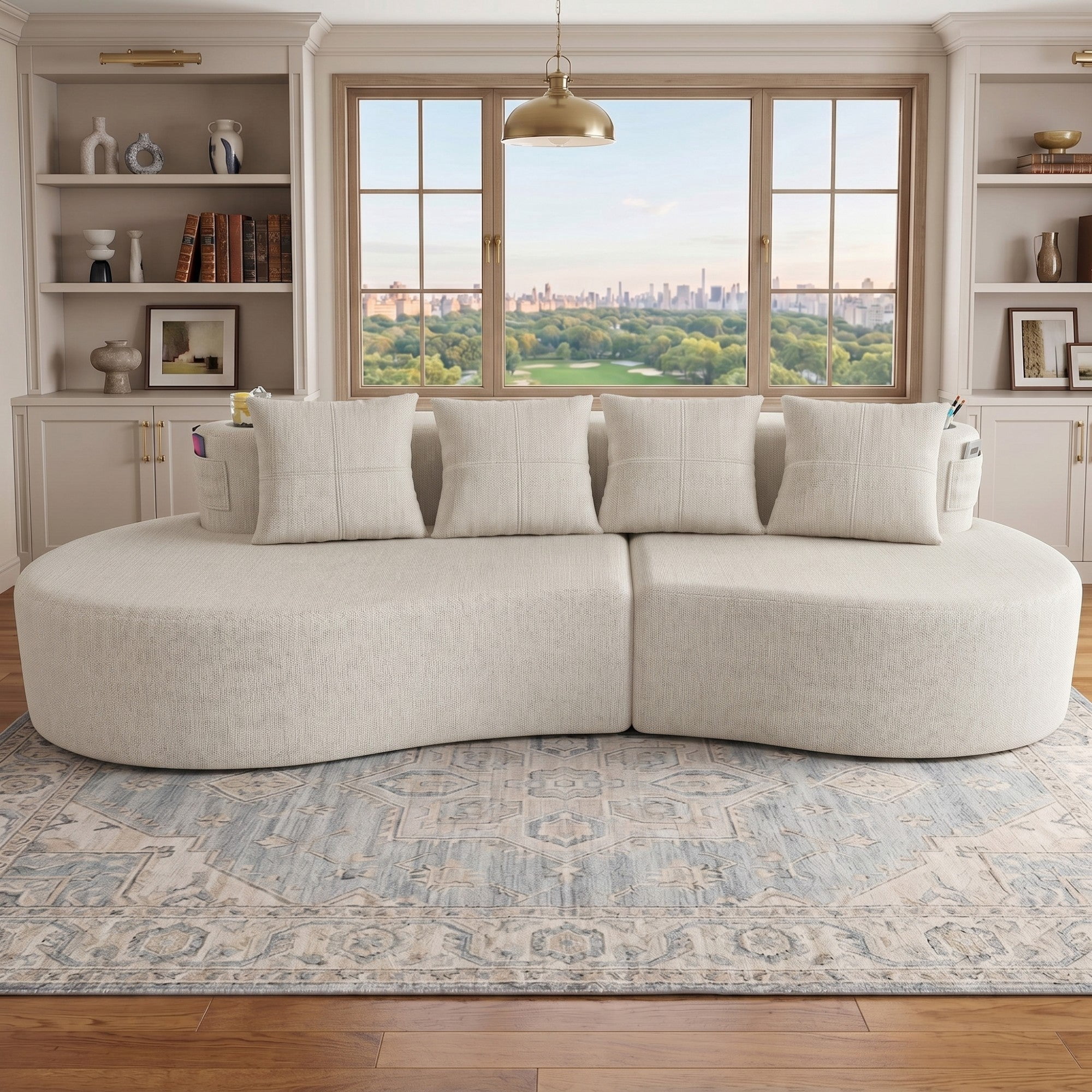 Sailvan Modern Curved Sectional 3 Seat Sofa,Minimalist Half Moon ...