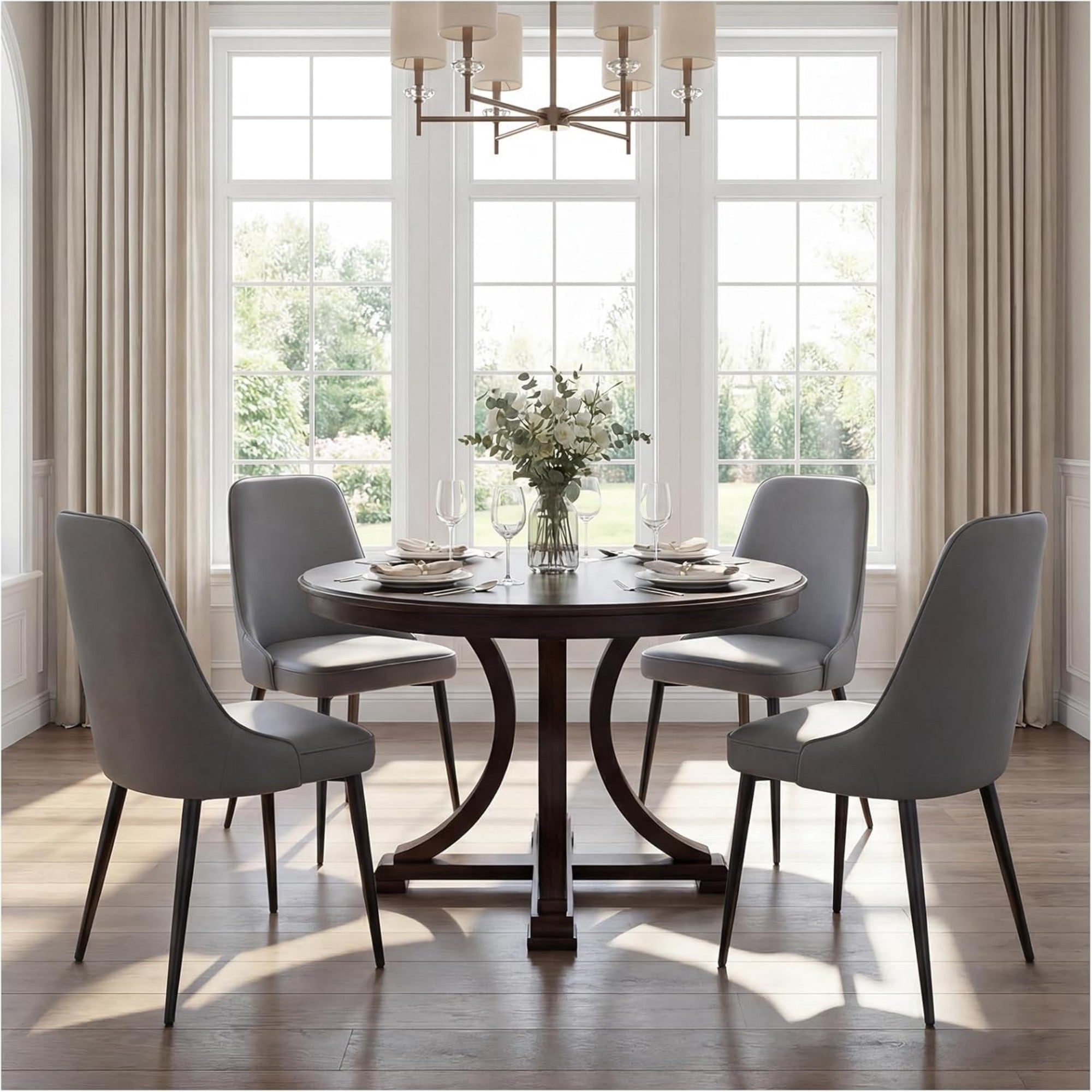 Sailvan Modern Dining Chairs Set of 8, Faux Leather Upholstered Kitchen ...