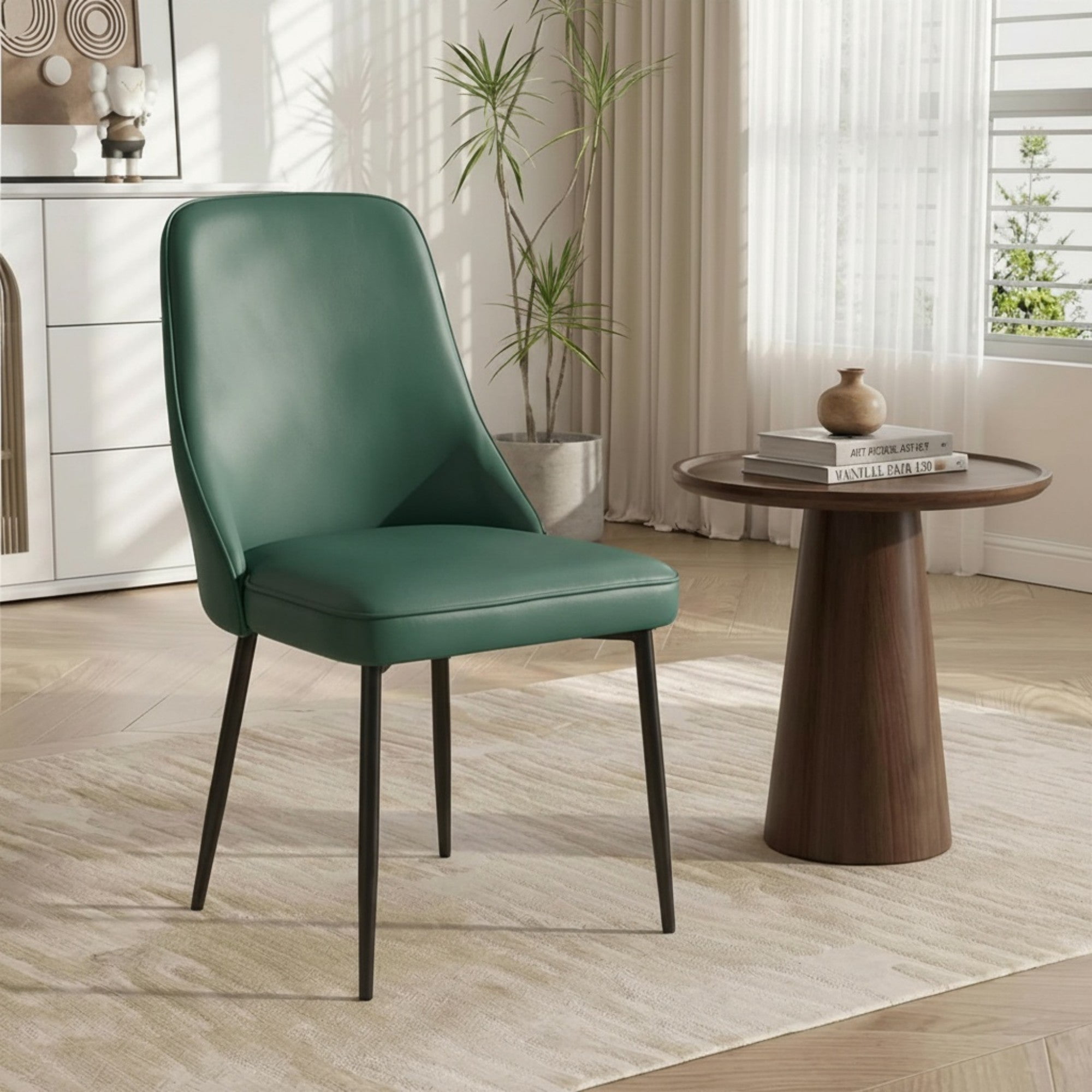 Sailvan Modern Dining Chairs Set of 8, Faux Leather Upholstered Kitchen ...