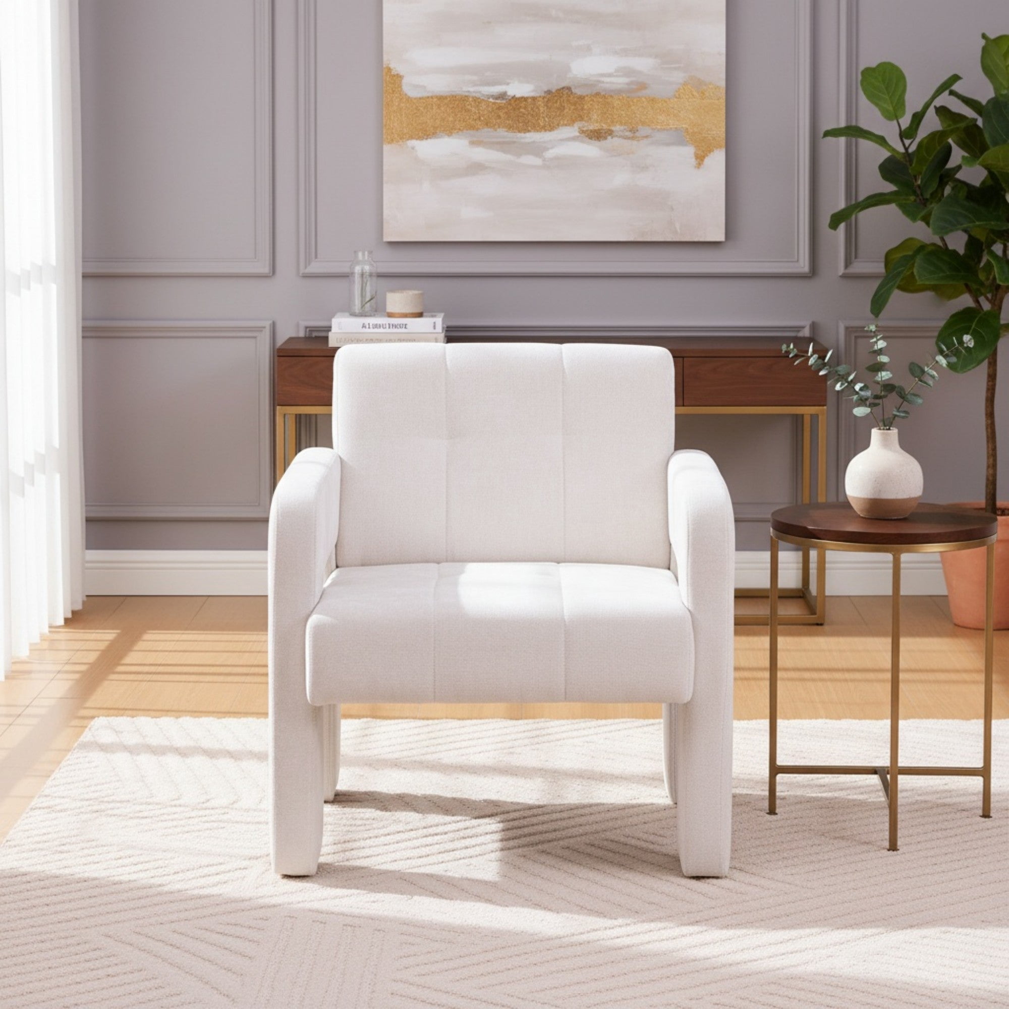 Sailvan Modern Minimalist Single Armchair,Soft Chenille Accent Chair ...