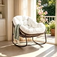 Sailvan Outdoor Rattan Rocking Chair,Oversized Wicker Egg Chair for ...