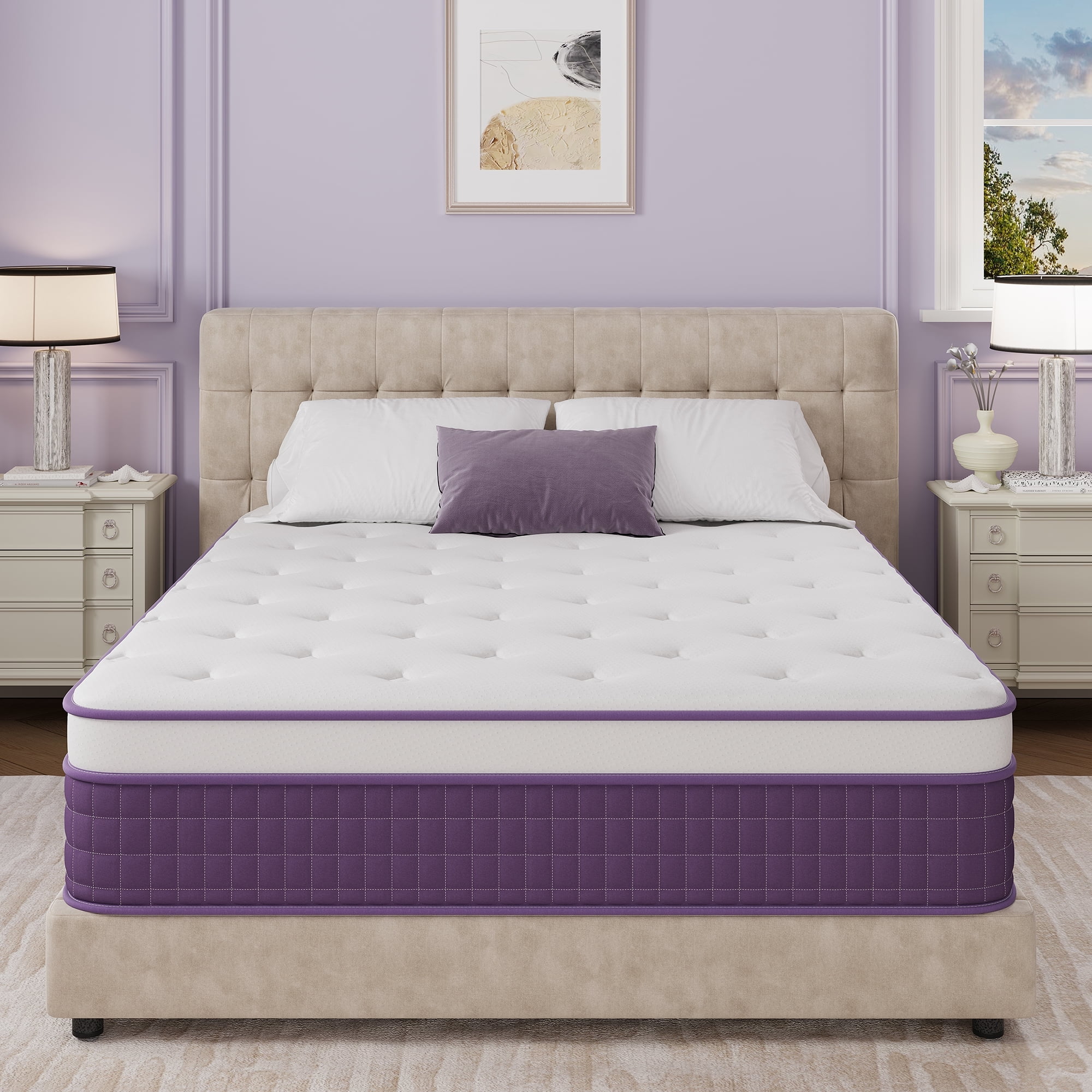 Sailvan Queen Mattress 12 inch,Purple Queen Size Mattress in a Box ...