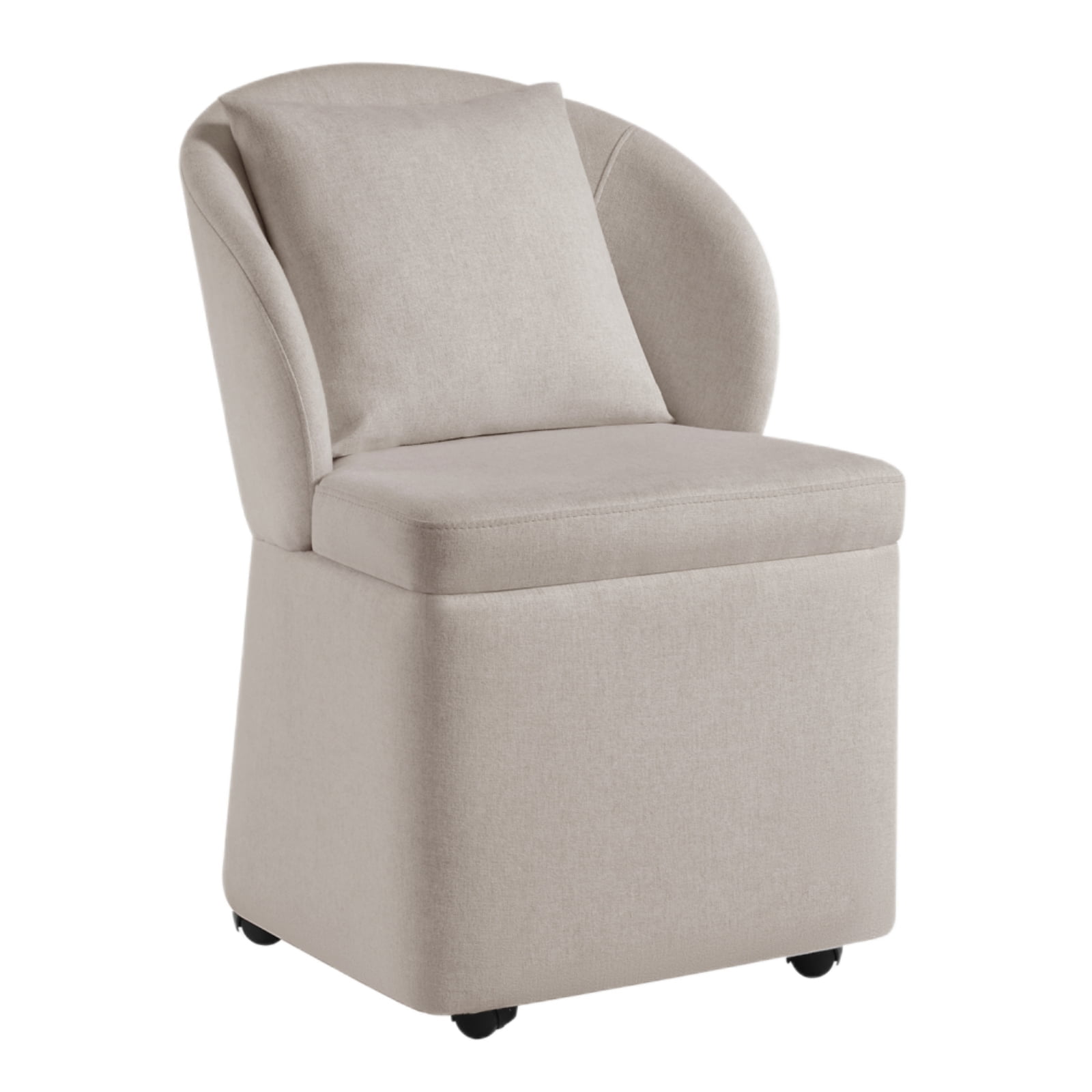 Sailvan Dining Chairs with Casters & Storage, Barrel Chair Round Accent ...