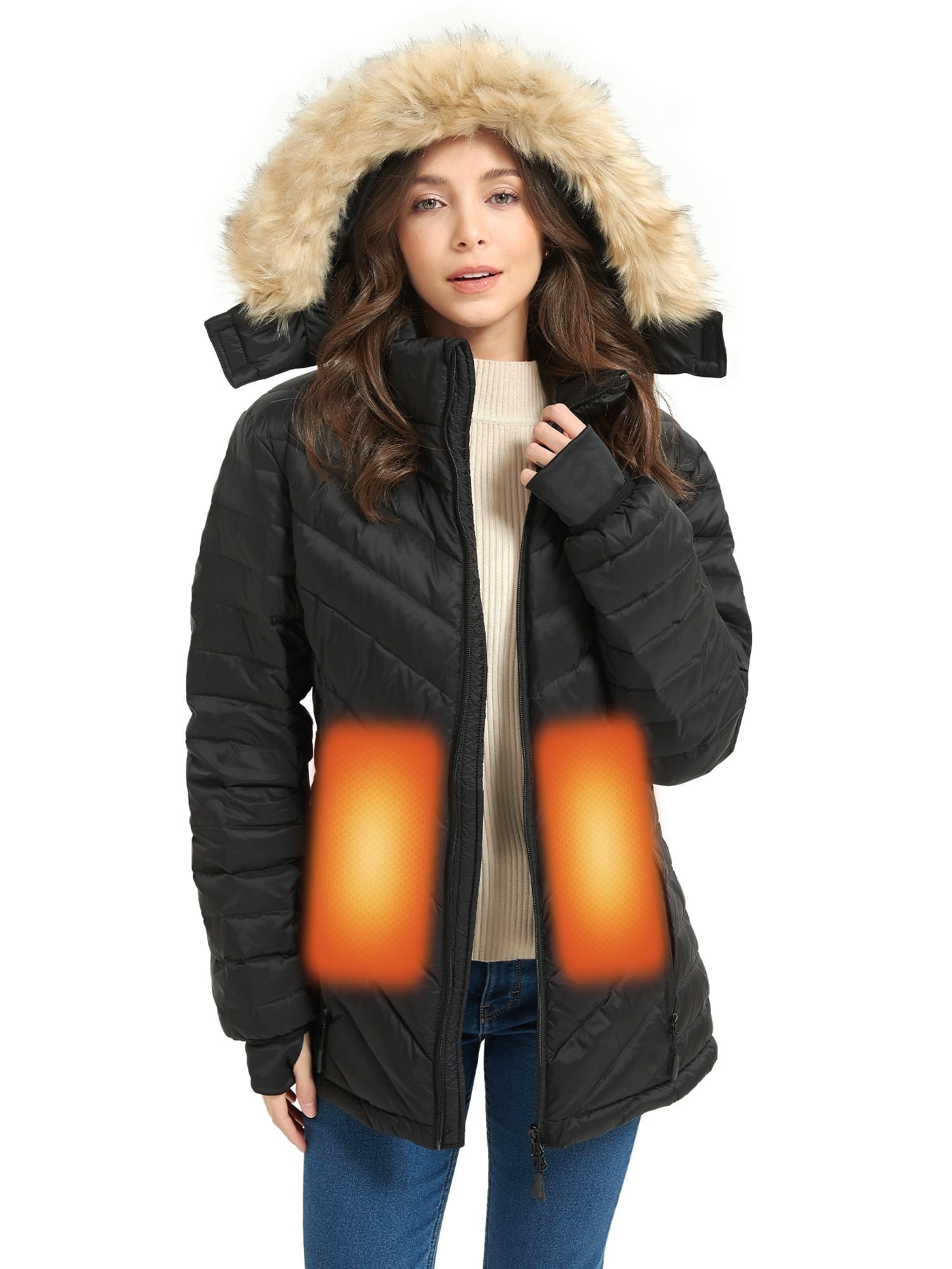 Sailwind Women's Heated Down Jacket with Battery Pack,3-Level ...