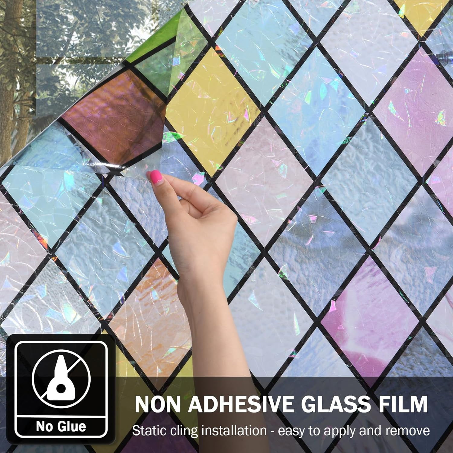 Saim 2 Rolls of 45*100cm Window Privacy Film, 3D Decorative Window ...