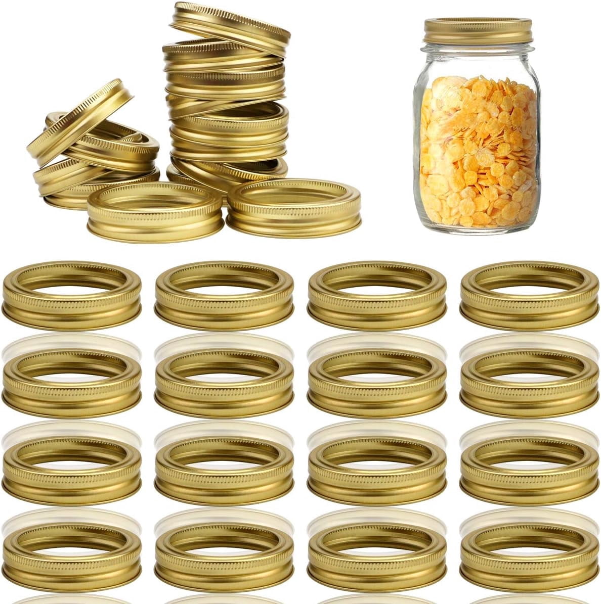 Saim Wide Mouth Bands and Lids- 12 PACK Large Mouth Mason Jars with ...