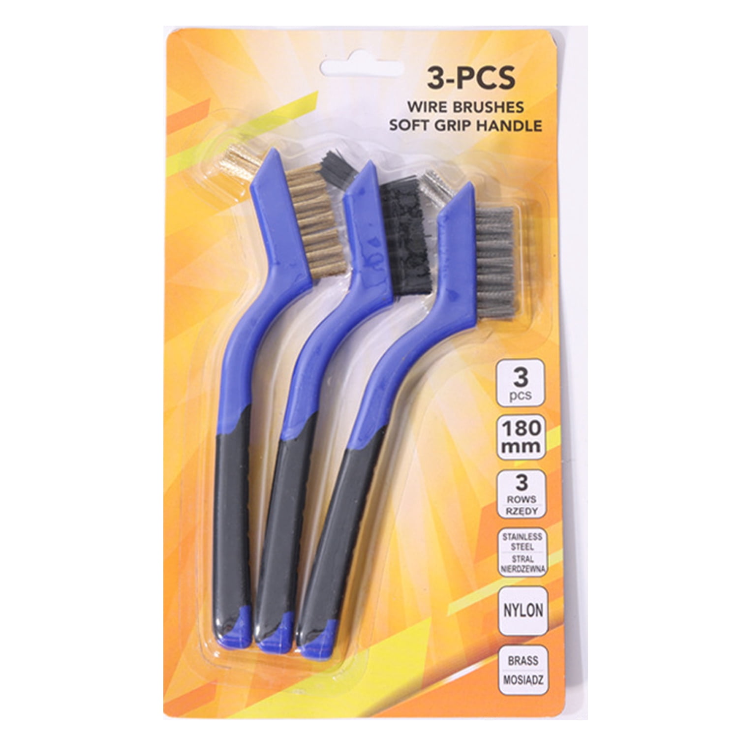 Saim Wire Brush Set with Curved Handle Grip,Wire Brush for Cleaning ...