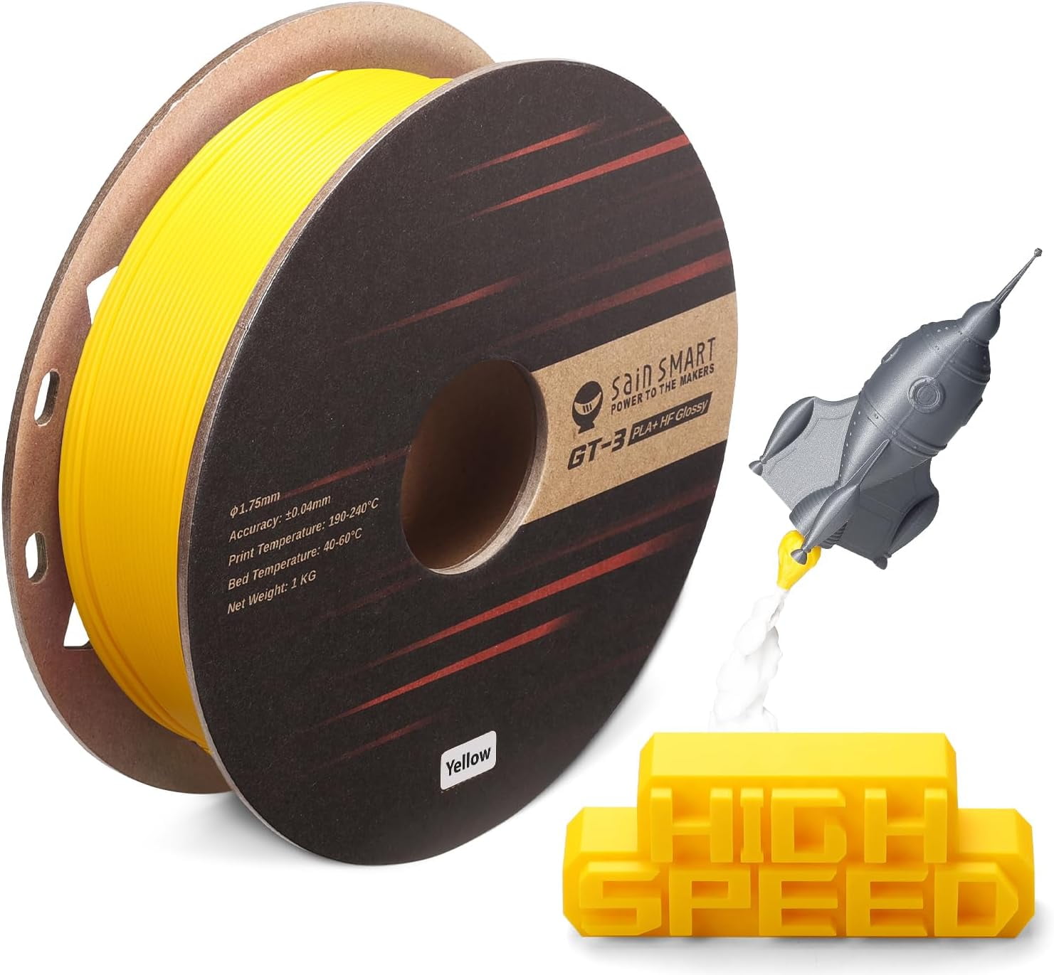 SainSmart GT-3 High Speed PLA+ Filament 1.75mm, High Flow Glossy 3D ...