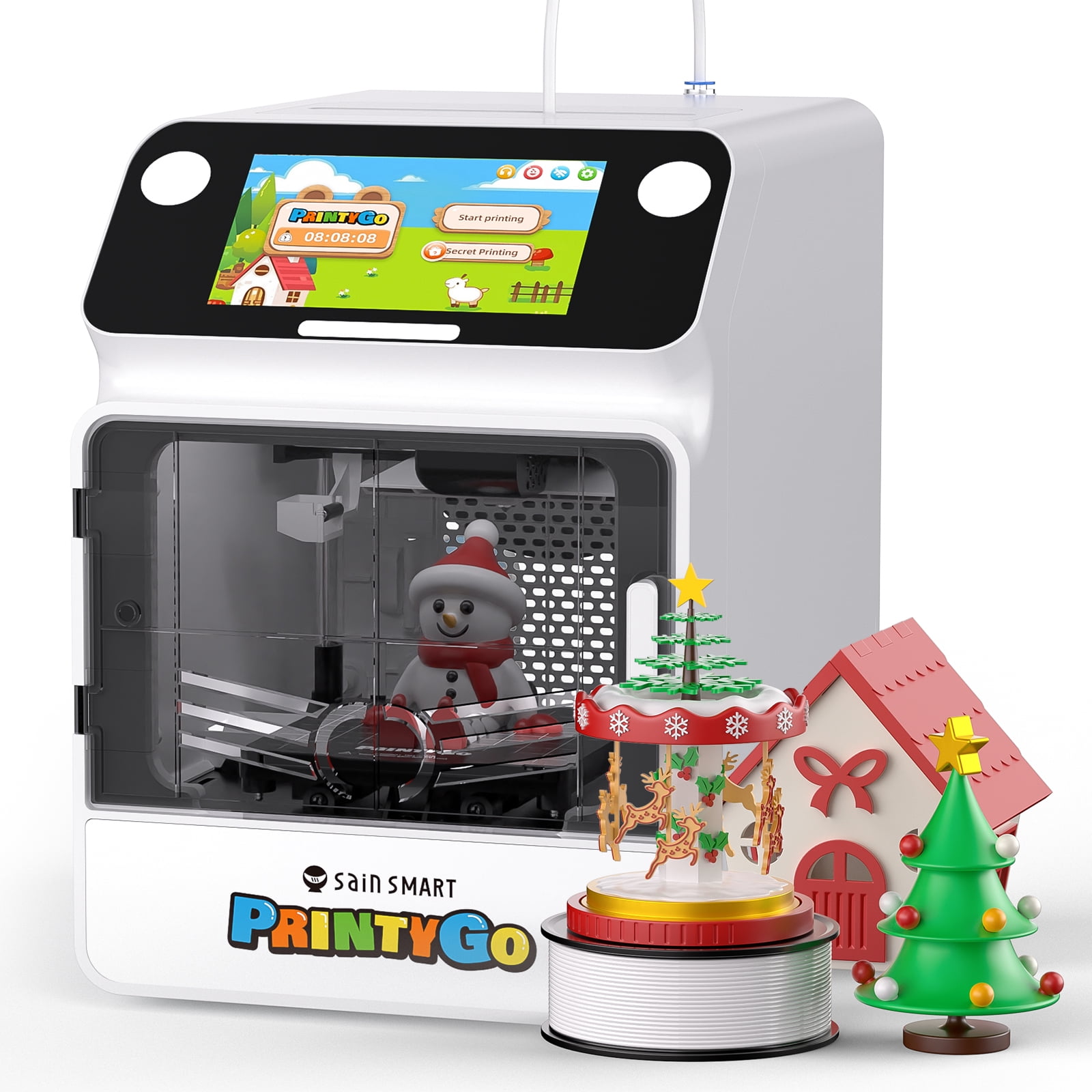 SainSmart PrintyGo Mini 3D Printer for Kids, 600mm/s Auto Leveling ...