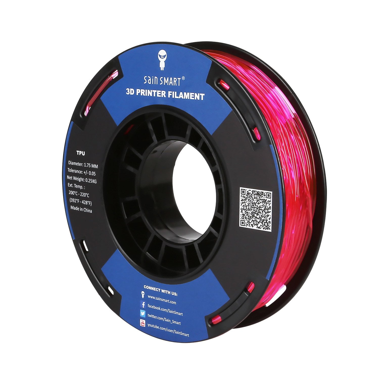 SainSmart TPU Filament 1.75 Pink Flexible TPU 3D Printing Filament 1.75 ...