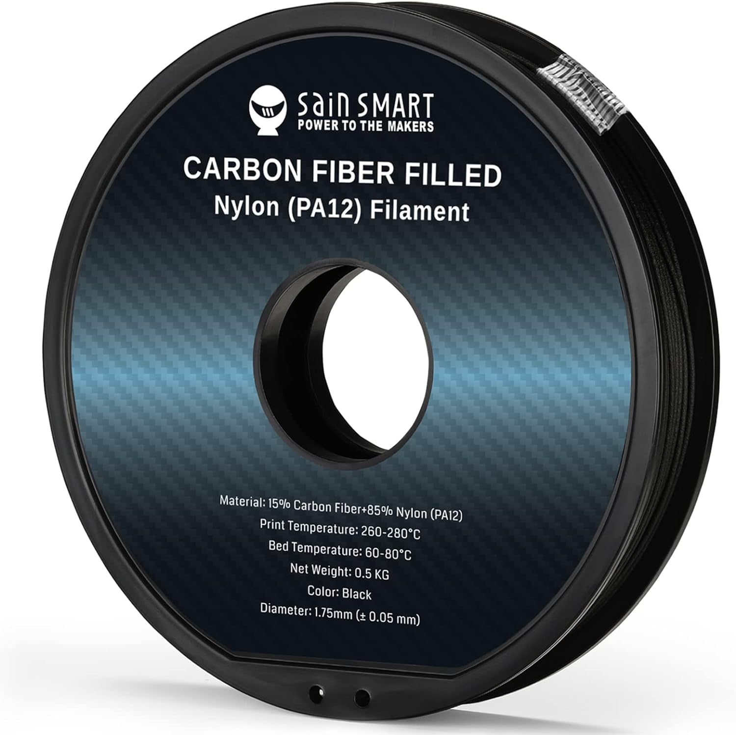 SainSmart ePA12-CF Carbon Fiber Nylon Filament 1.75mm, 0.5kg (1.1lbs ...