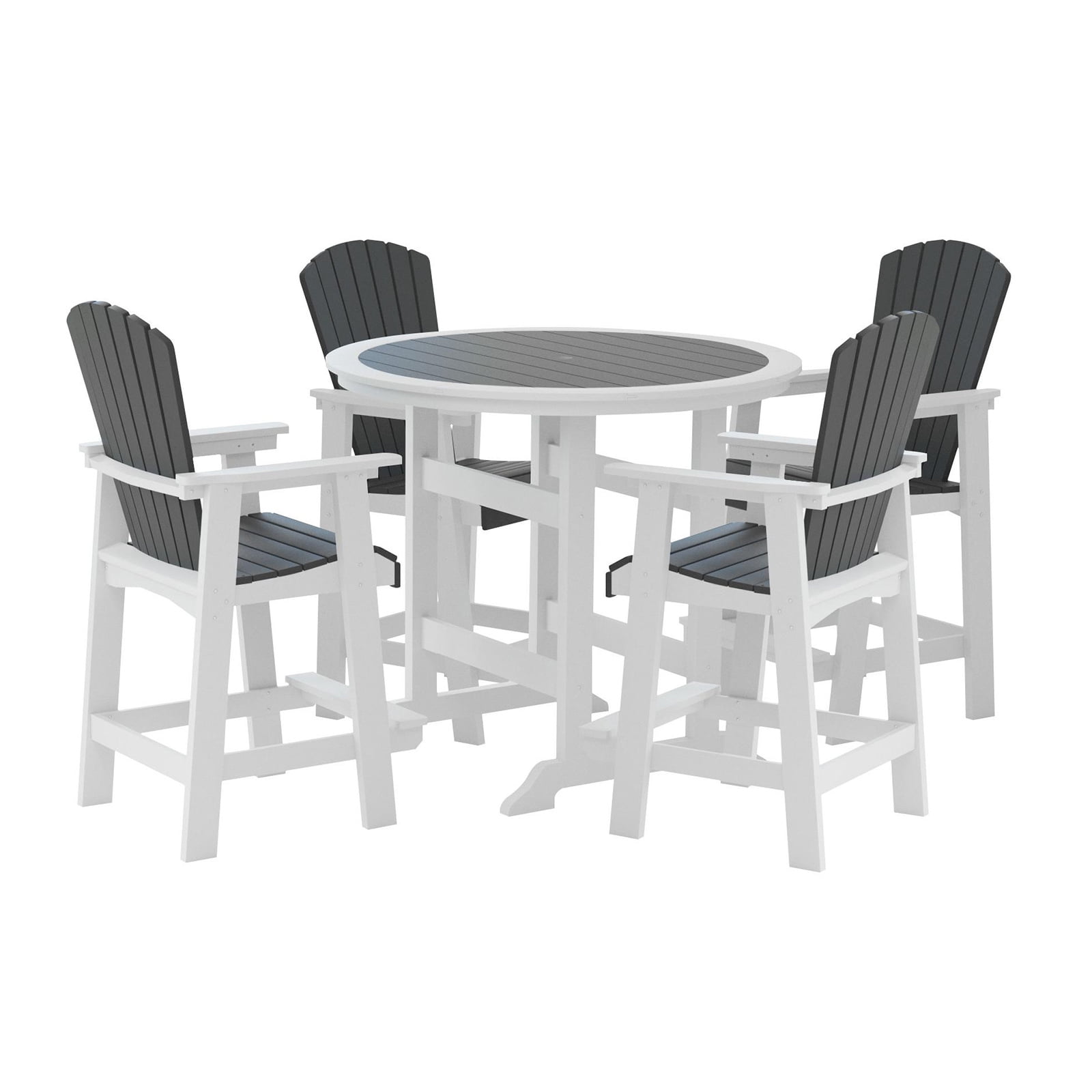 SainSpeed 5-Piece Outdoor Patio Bar Set, High Top Outdoor Table With 4 ...