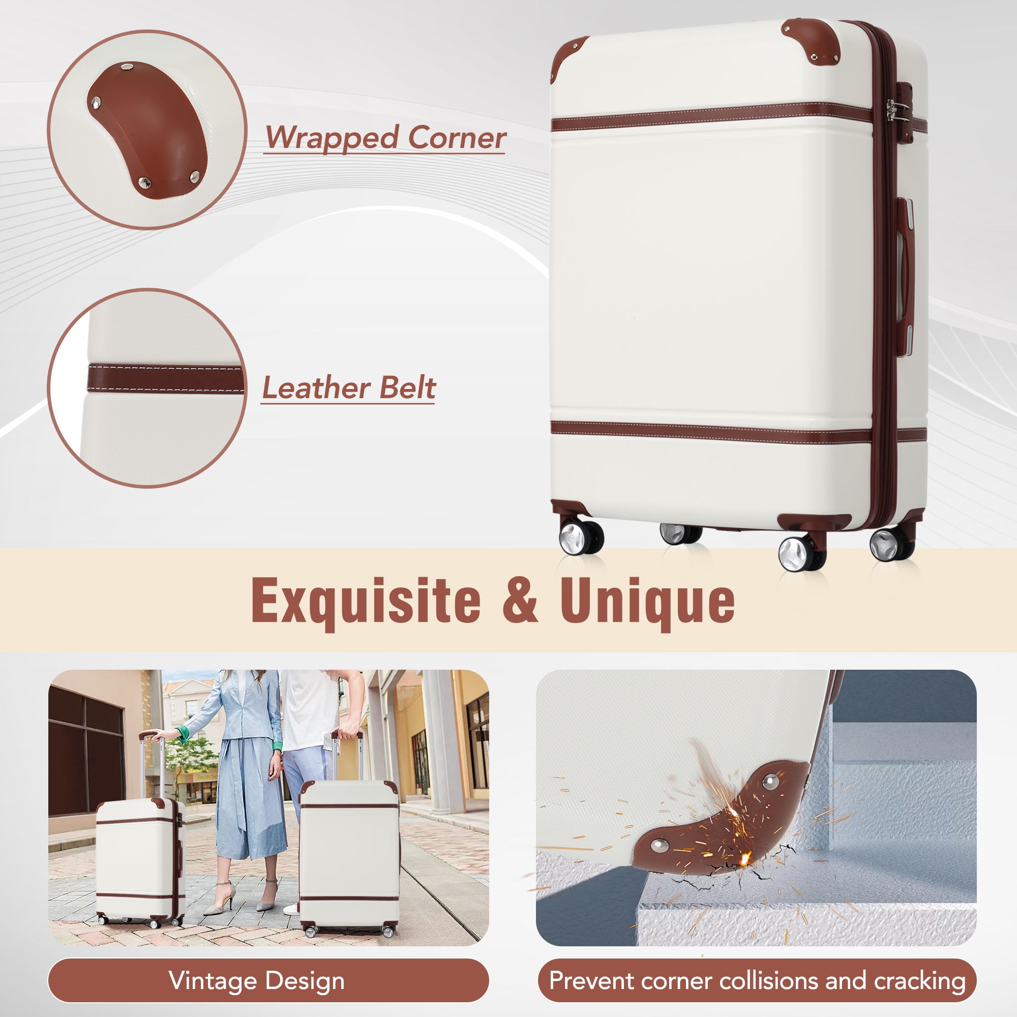 SainSpeed Hardside Carry On Luggage, ABS Lightweight Suitcase, 20-inch ...