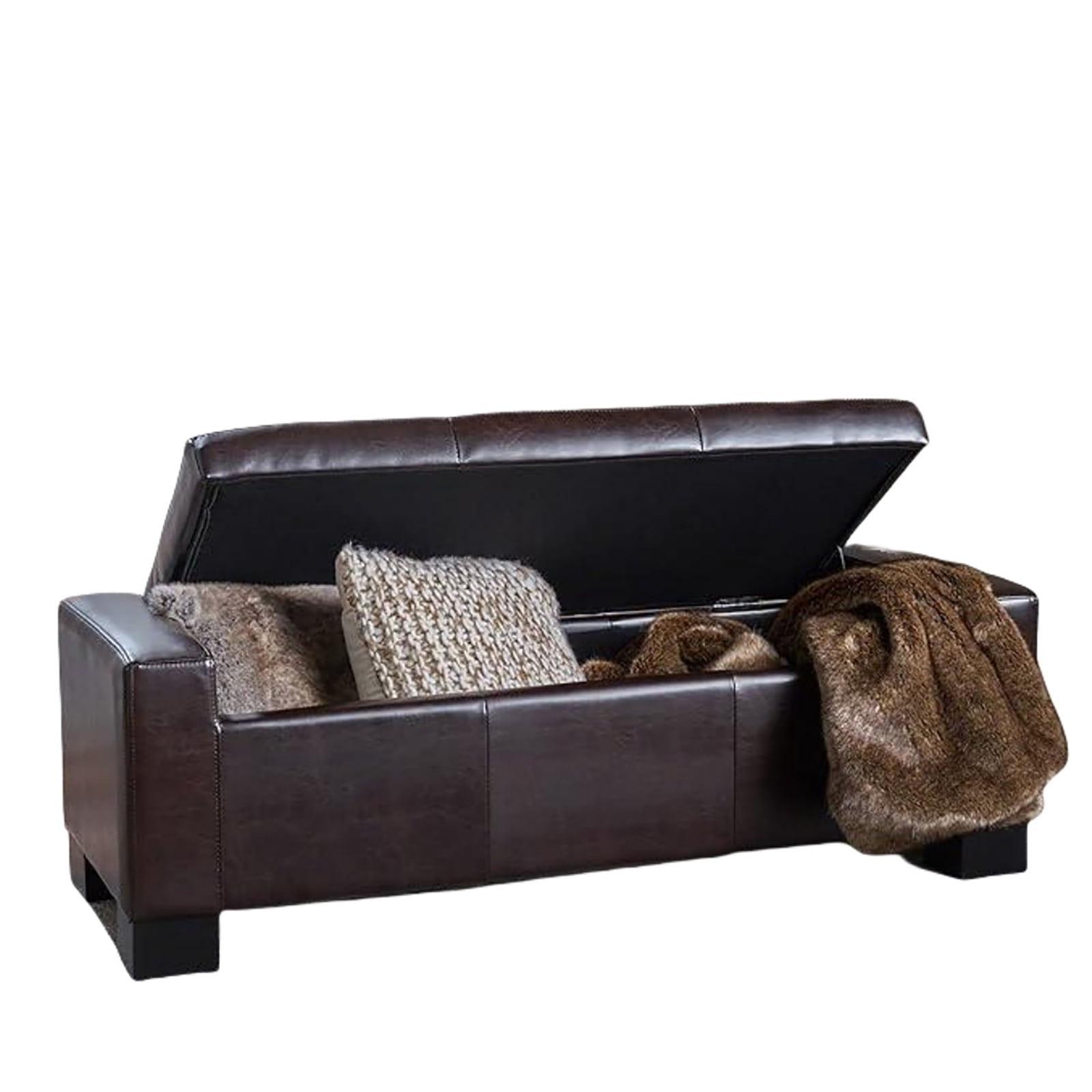SainSpeed Ottoman With Storage, Upholstered End Of Bed Storage Bench ...