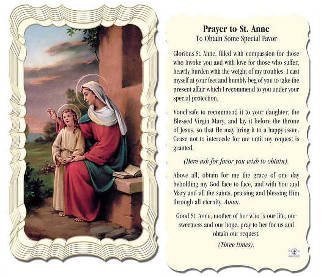 Saint Anne Catholic Prayer Holy Card with Prayer on Back, Pack of 50 ...