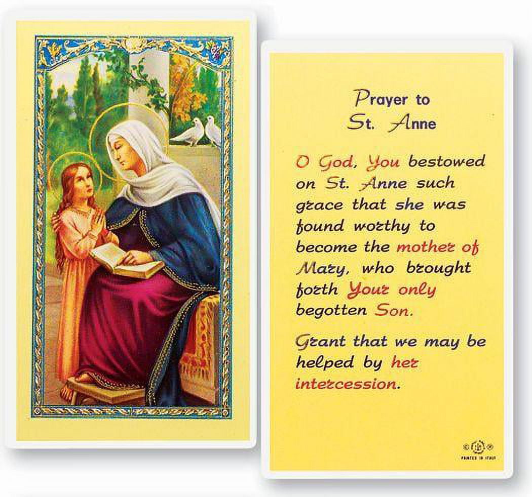 Saint Anne Laminated Catholic Prayer Holy Card with Prayer on Back ...