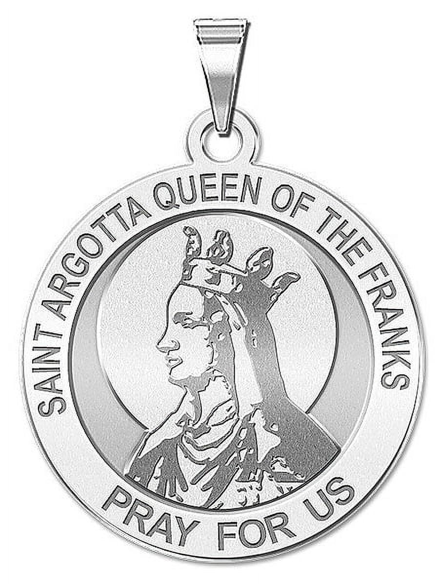 Saint Argotta Queen of the Franks Round Religious Medal - 3/4 Inch X 3/ ...