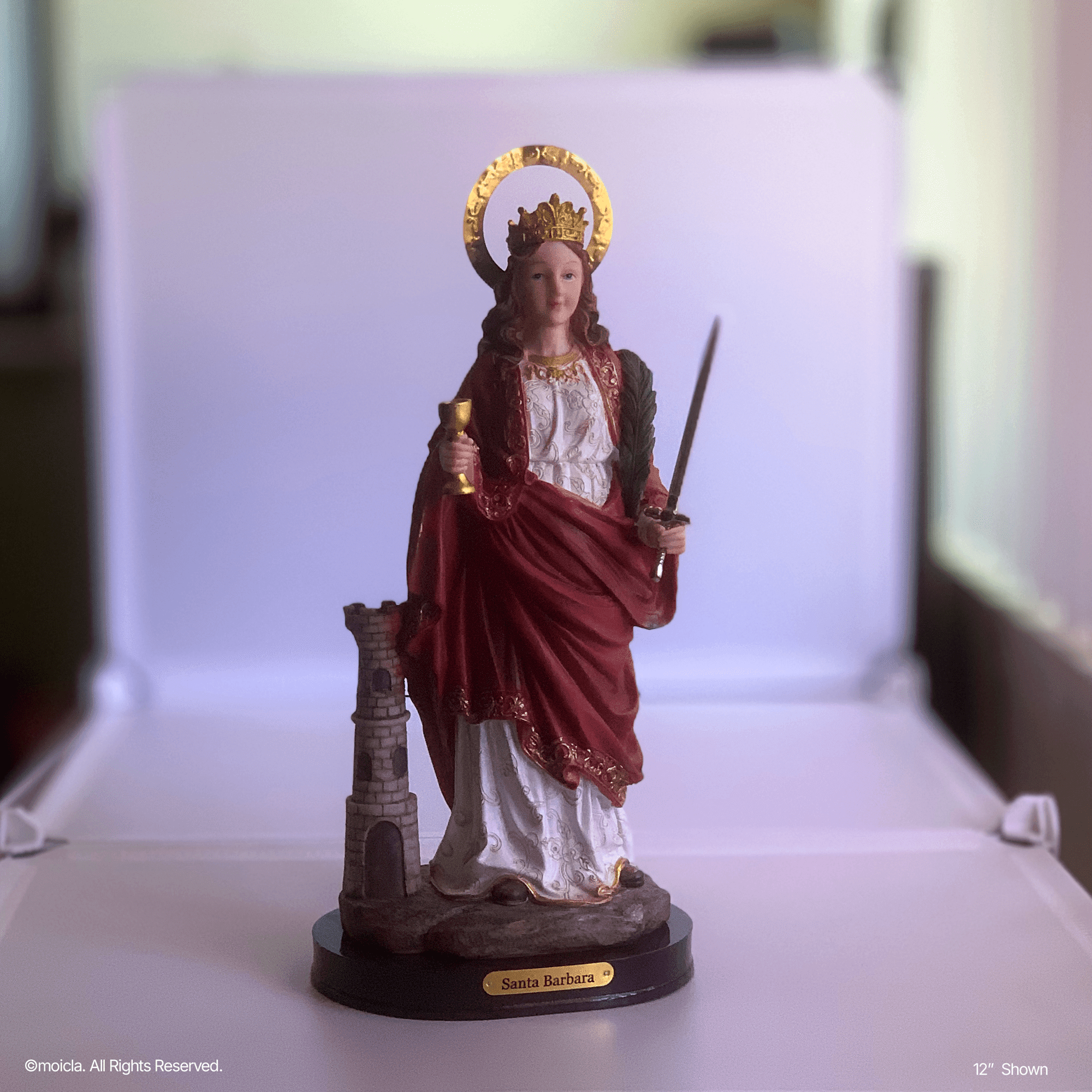 Saint Barbara Resin Statue - 12 in. tall Catholic Figurine - Walmart.com