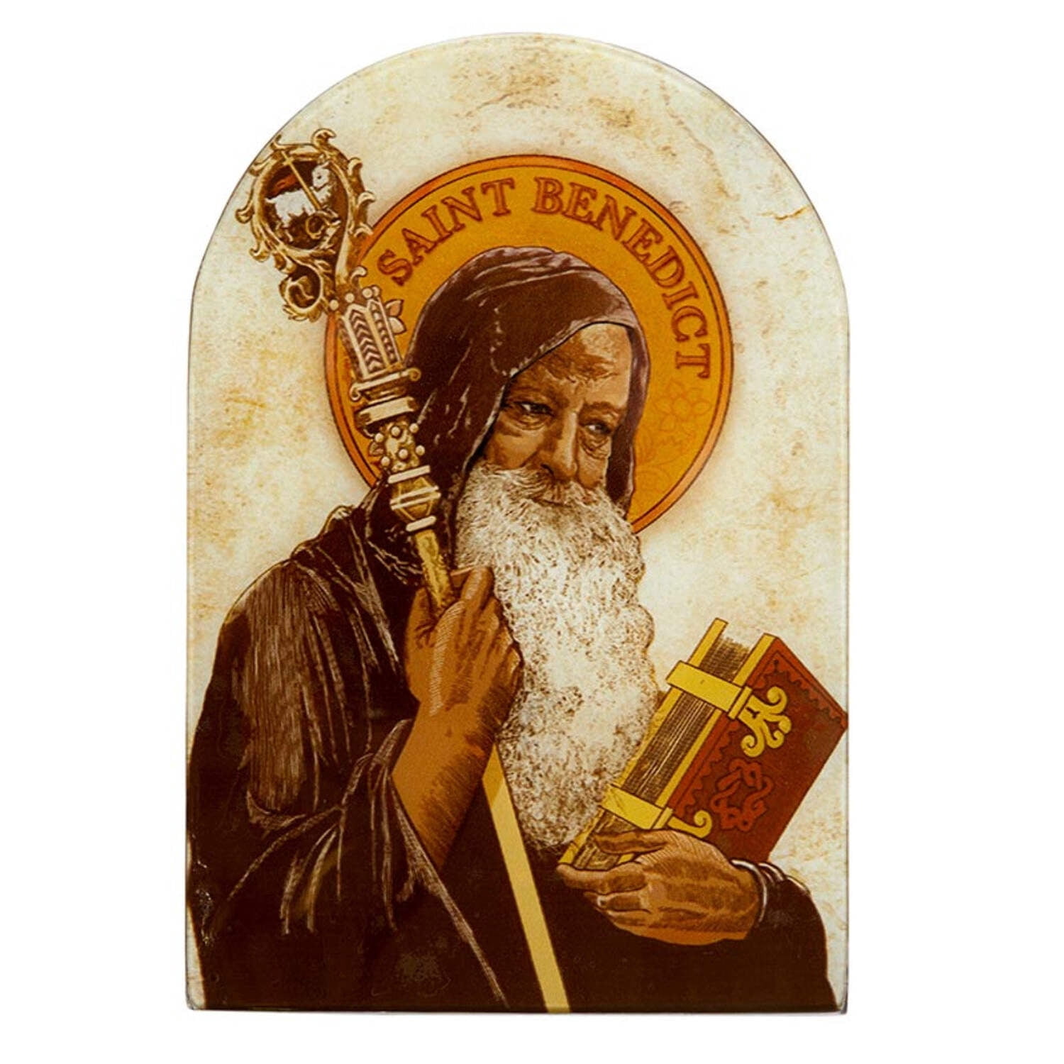 Saint Benedict Arched Plaque - Walmart.com
