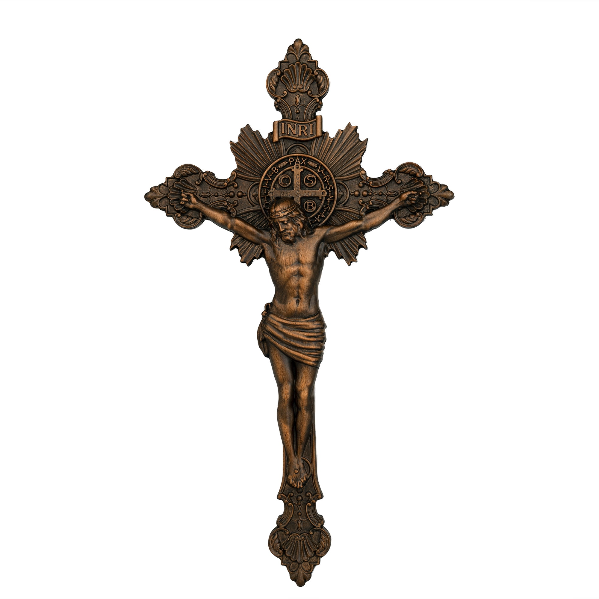 Saint Benedict Exorcism Cross Decorative Wood Carving Catholic Cross ...