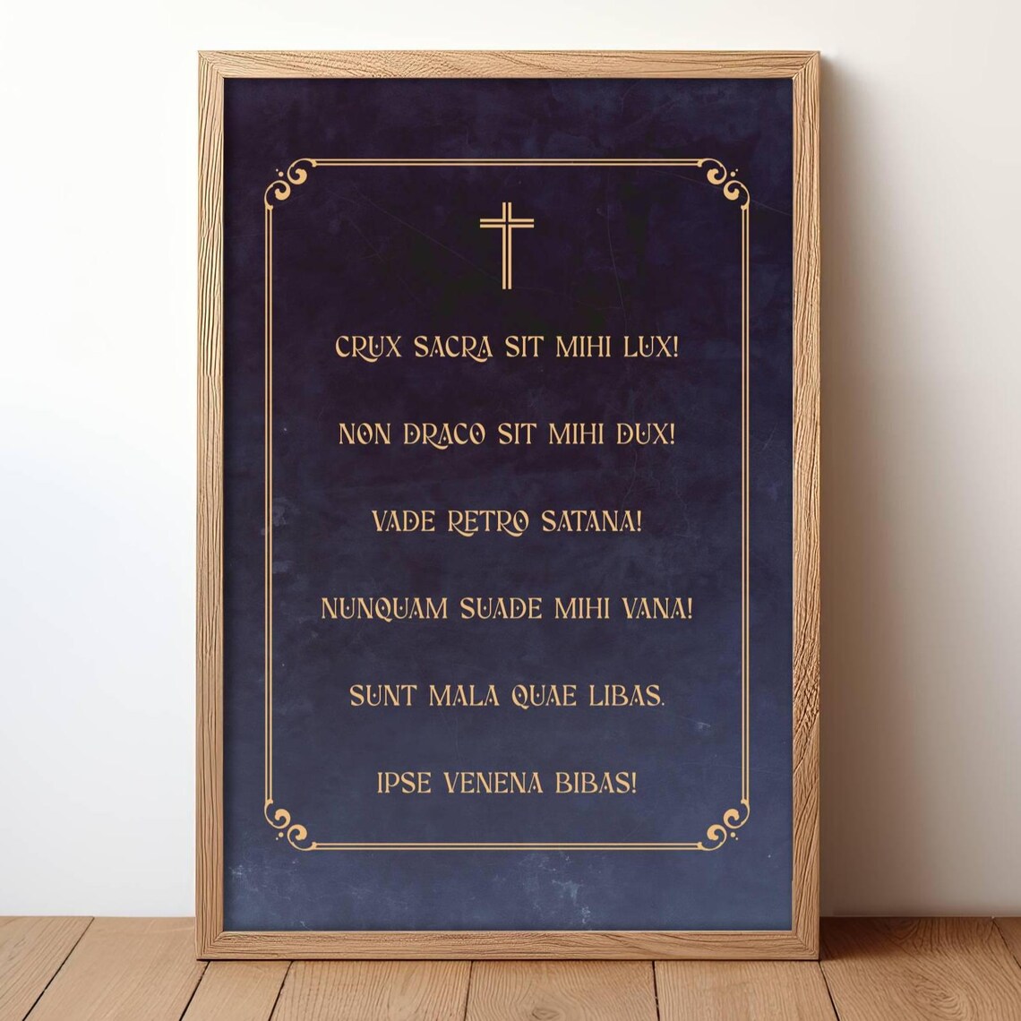 Saint Benedict'S Prayer Poster, Crux Sacra Sit Mihi Lux Wall Art ...