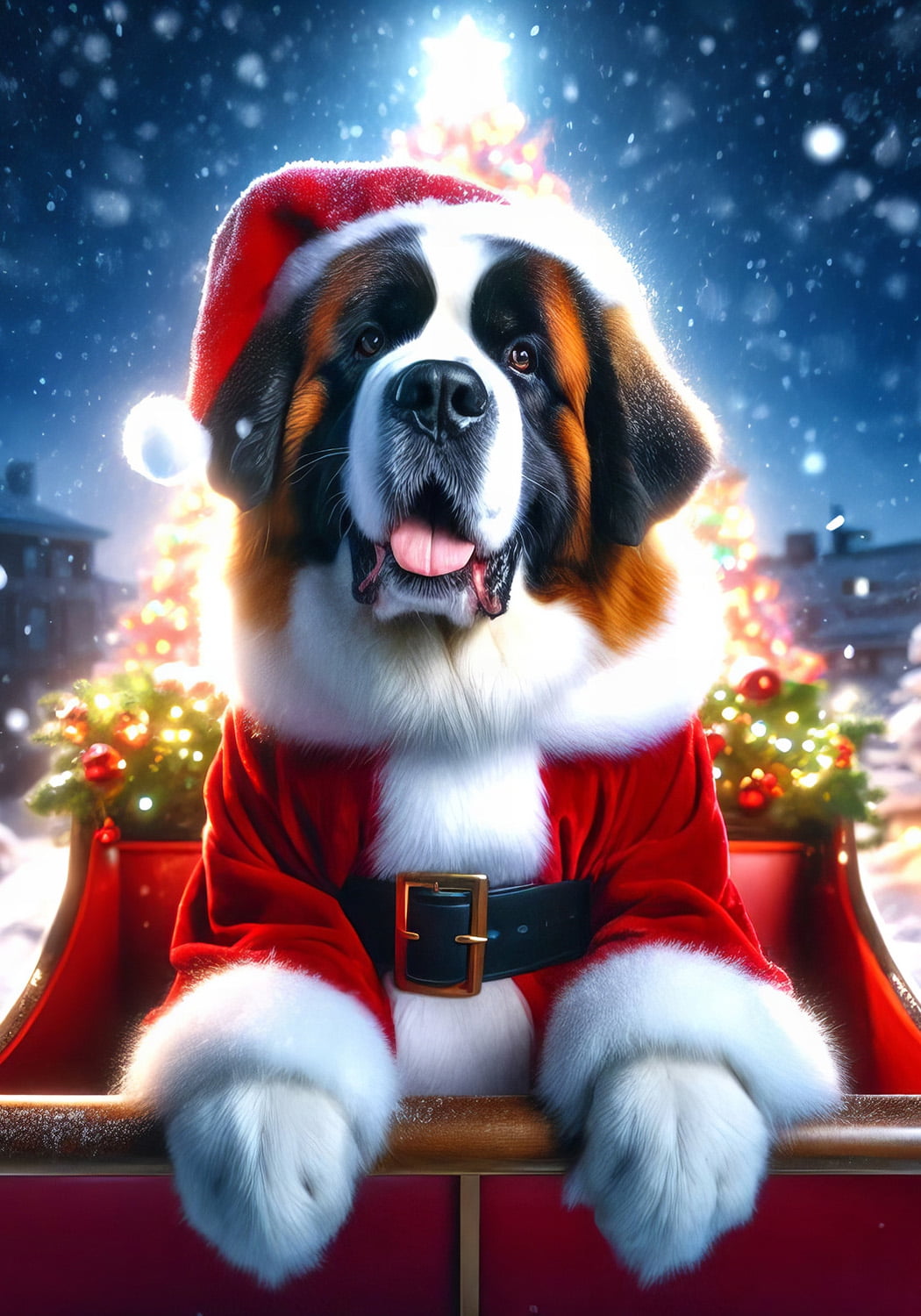 Saint Bernard - Best of Breed DCR Christmas House Flag 28" x 40 ...