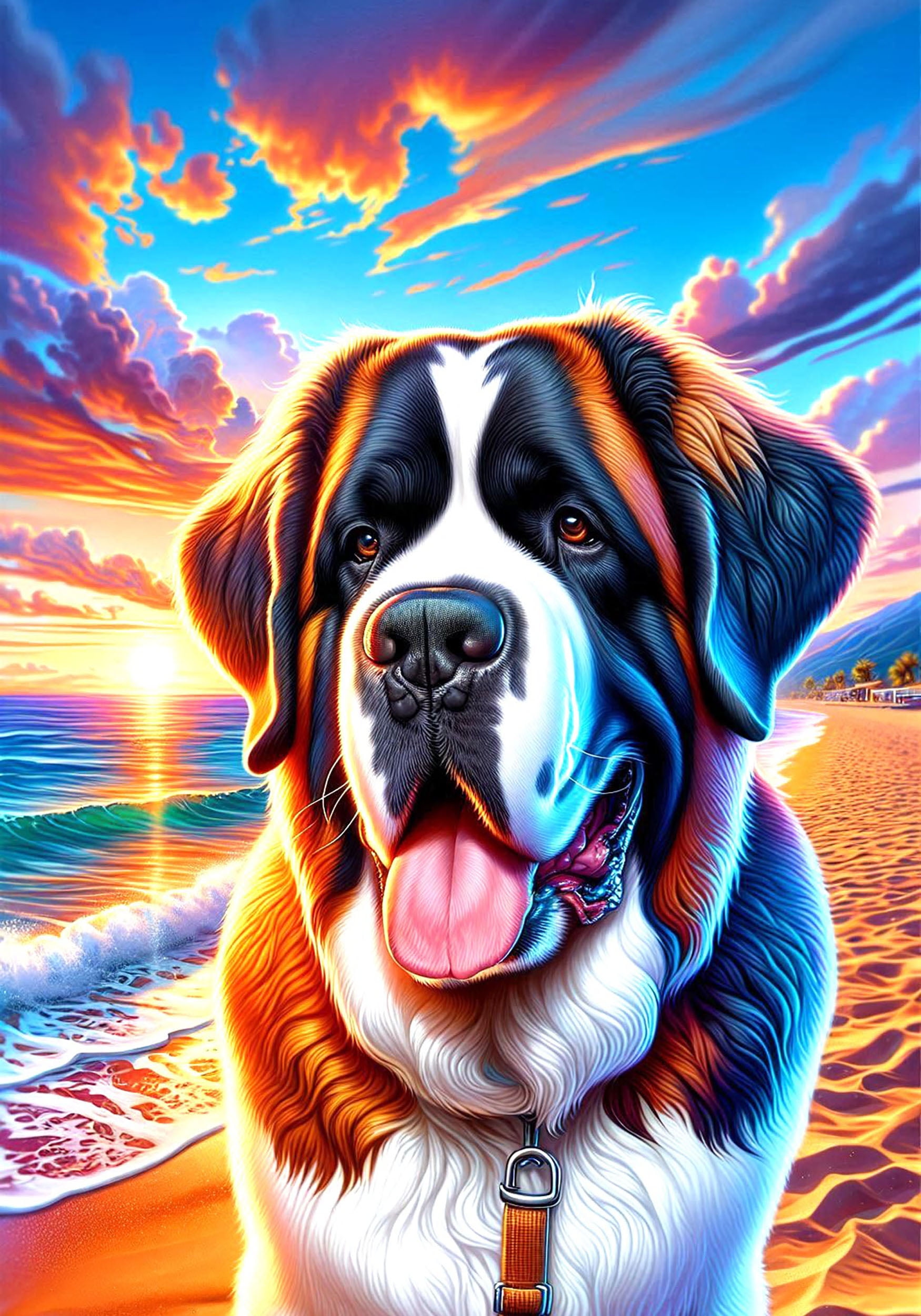 Saint Bernard - Best of Breed DCR Summer Sunset Outdoor House Flag 28 ...