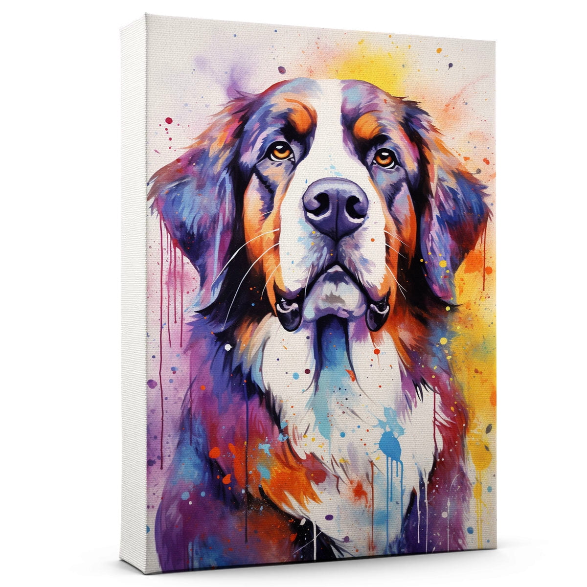 Saint Bernard Canvas Wall Art Famous Oil Paintings Monets Watercolor ...