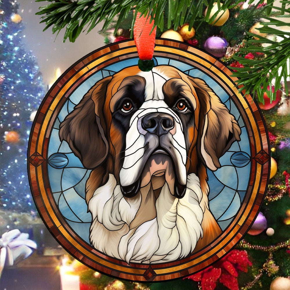 Saint Bernard Christmas Ornament, Ceramic/Acrylic Ornament, Mother’s ...