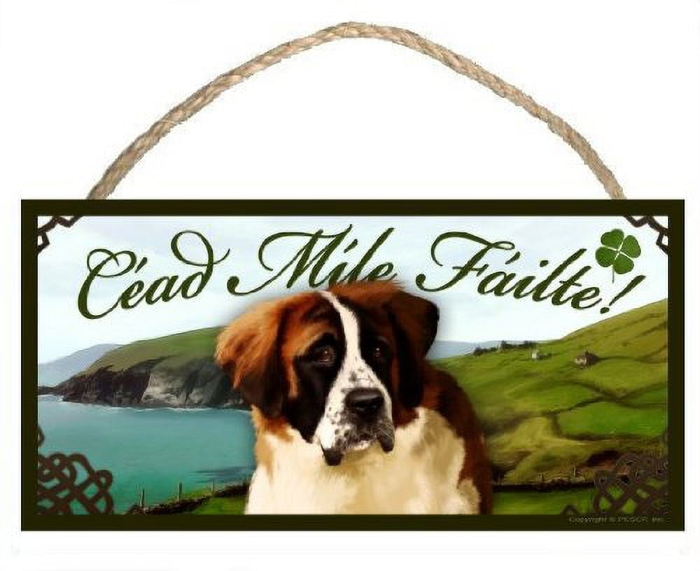 DGS Originals Saint Bernard Cead Mile Failte Irish Welcome Sign 10" by ...