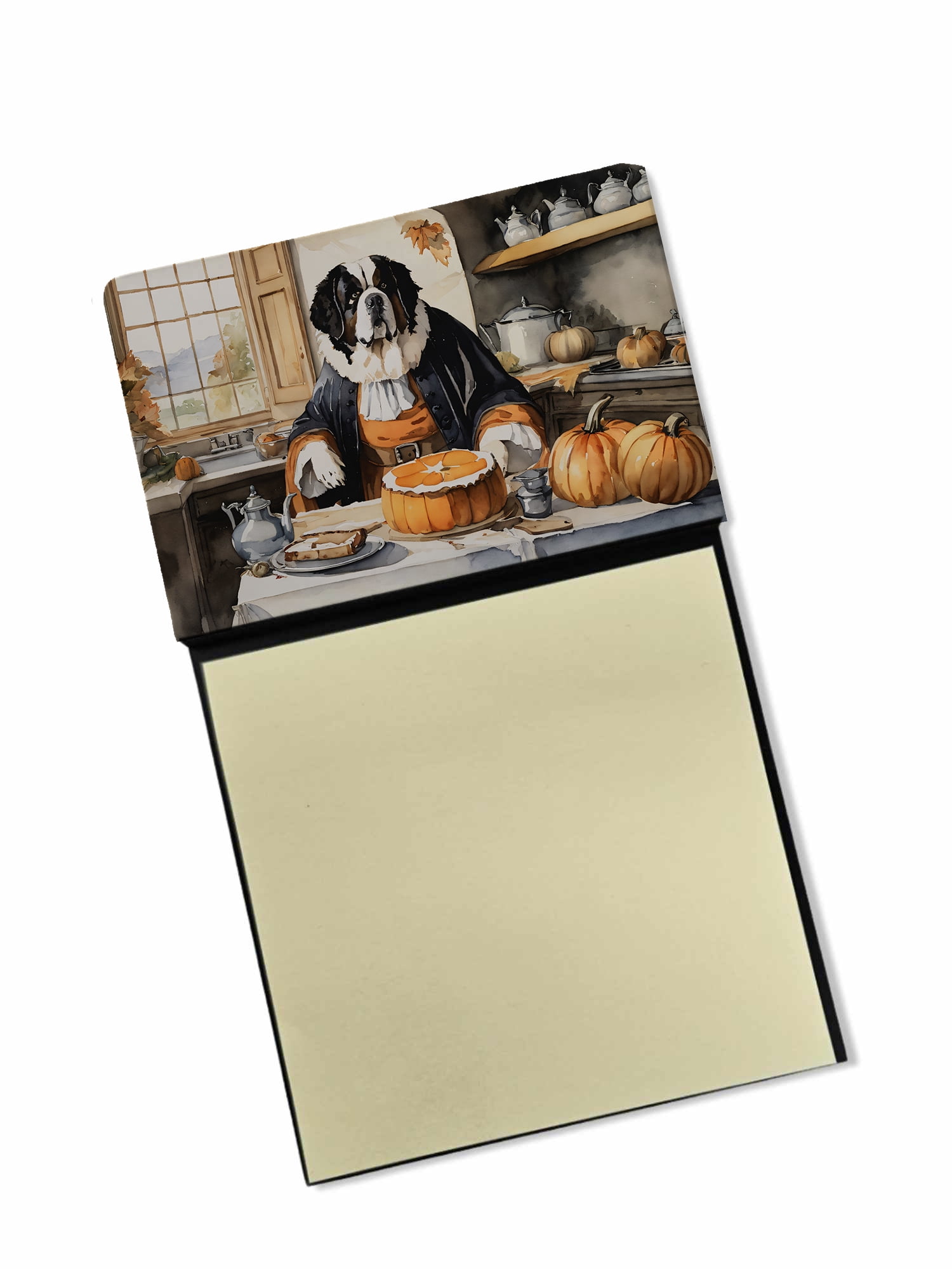 Saint Bernard Fall Kitchen Pumpkins Sticky Note Holder 3.25 in x 5.25 ...