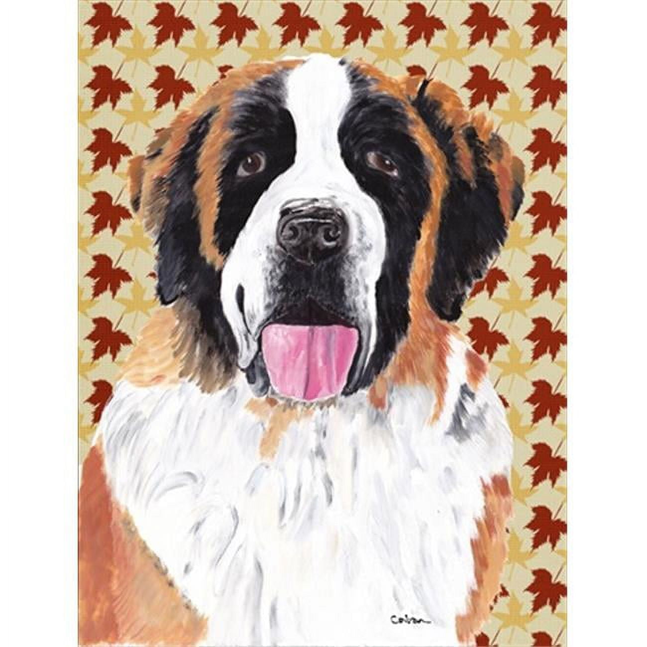 Saint Bernard Fall Leaves Portrait Flag- Garden Size - Walmart.com