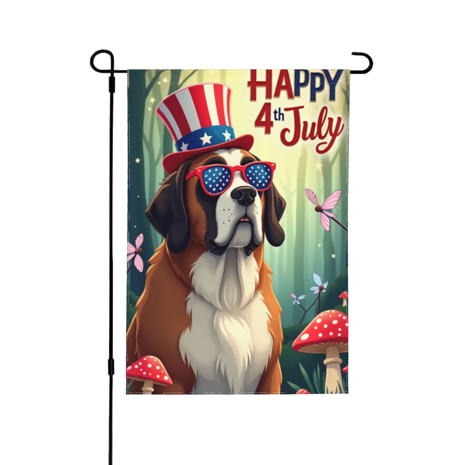 Saint-Bernard Funny Flags Dog Garden Flags 12.5x18 Double Sided, Happy ...
