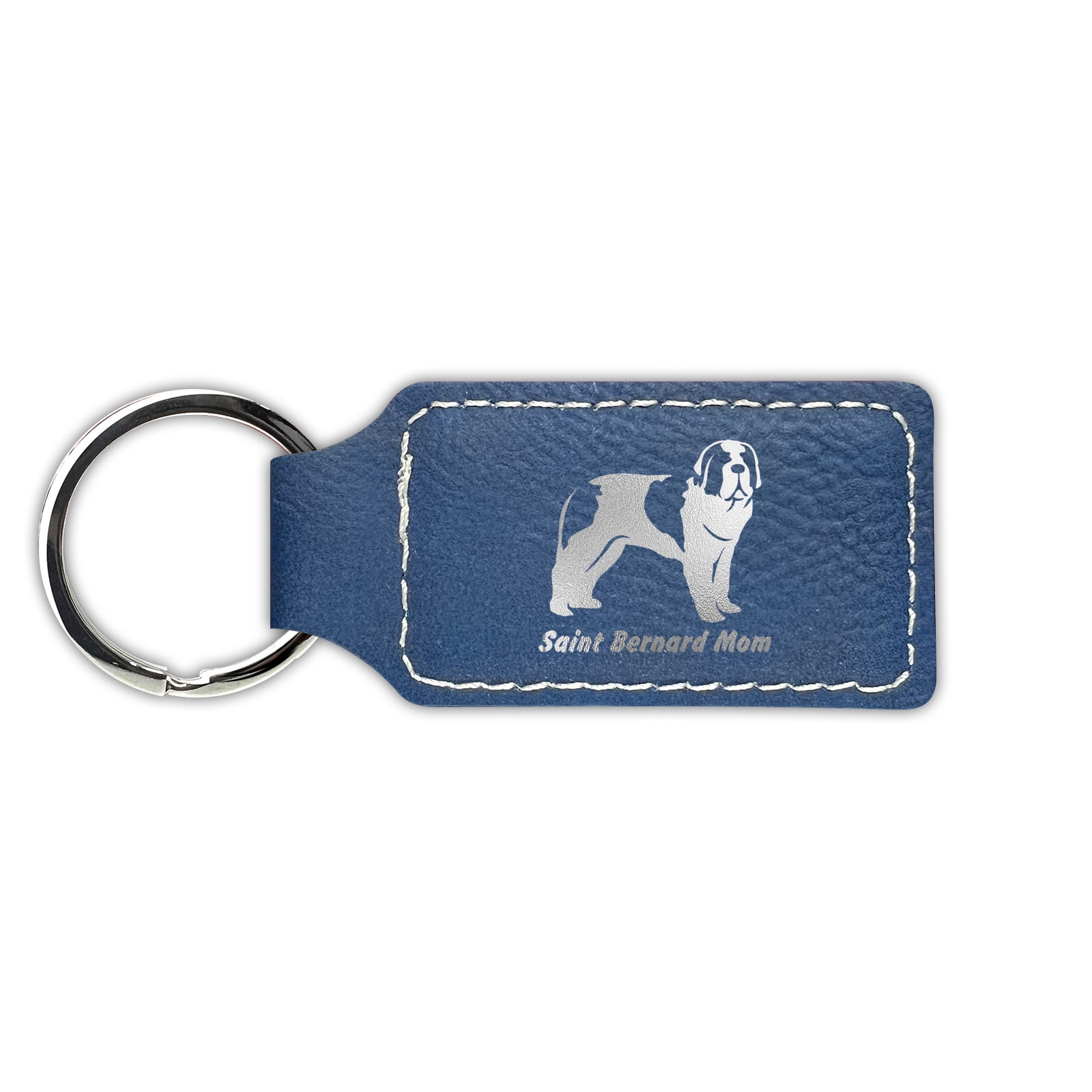 Saint Bernard Mom Keychain Leatherette Rectangle - Laser Engraved ...