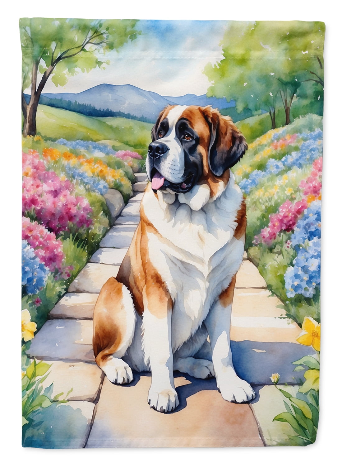 Saint Bernard Spring Path House Flag 28 in x 40 in - Walmart.com