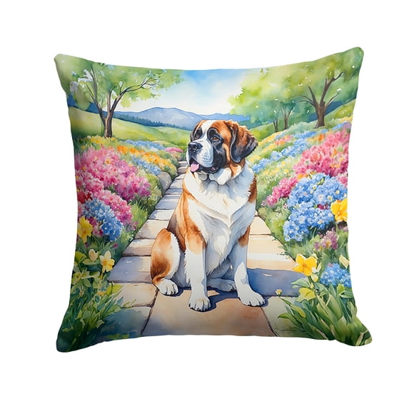 Saint Bernard Spring Path Throw Pillow 14 in x 14 in - Walmart.com