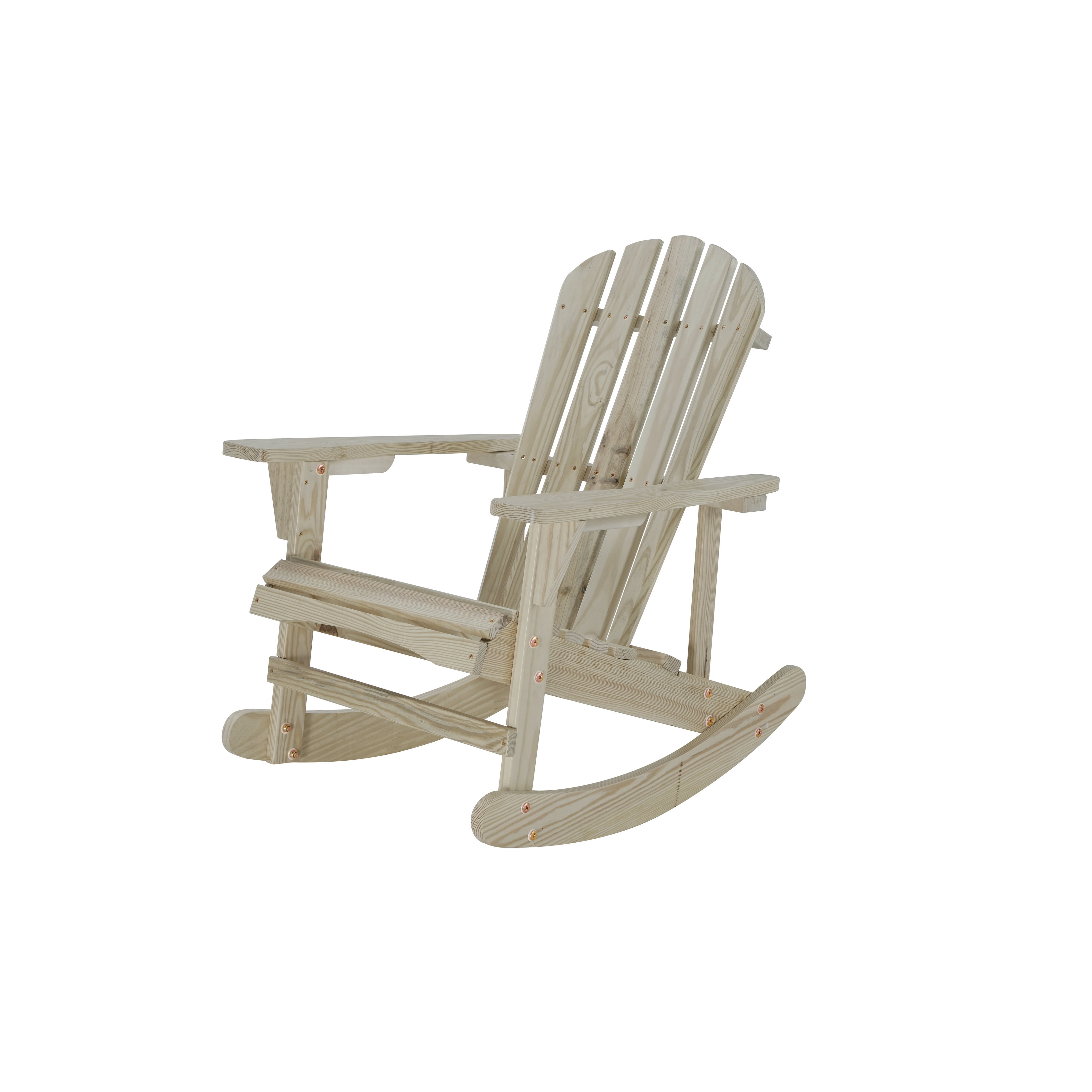 Saint Birch Farmhouse Wood Adirondack Rocking Chair in Natural ...