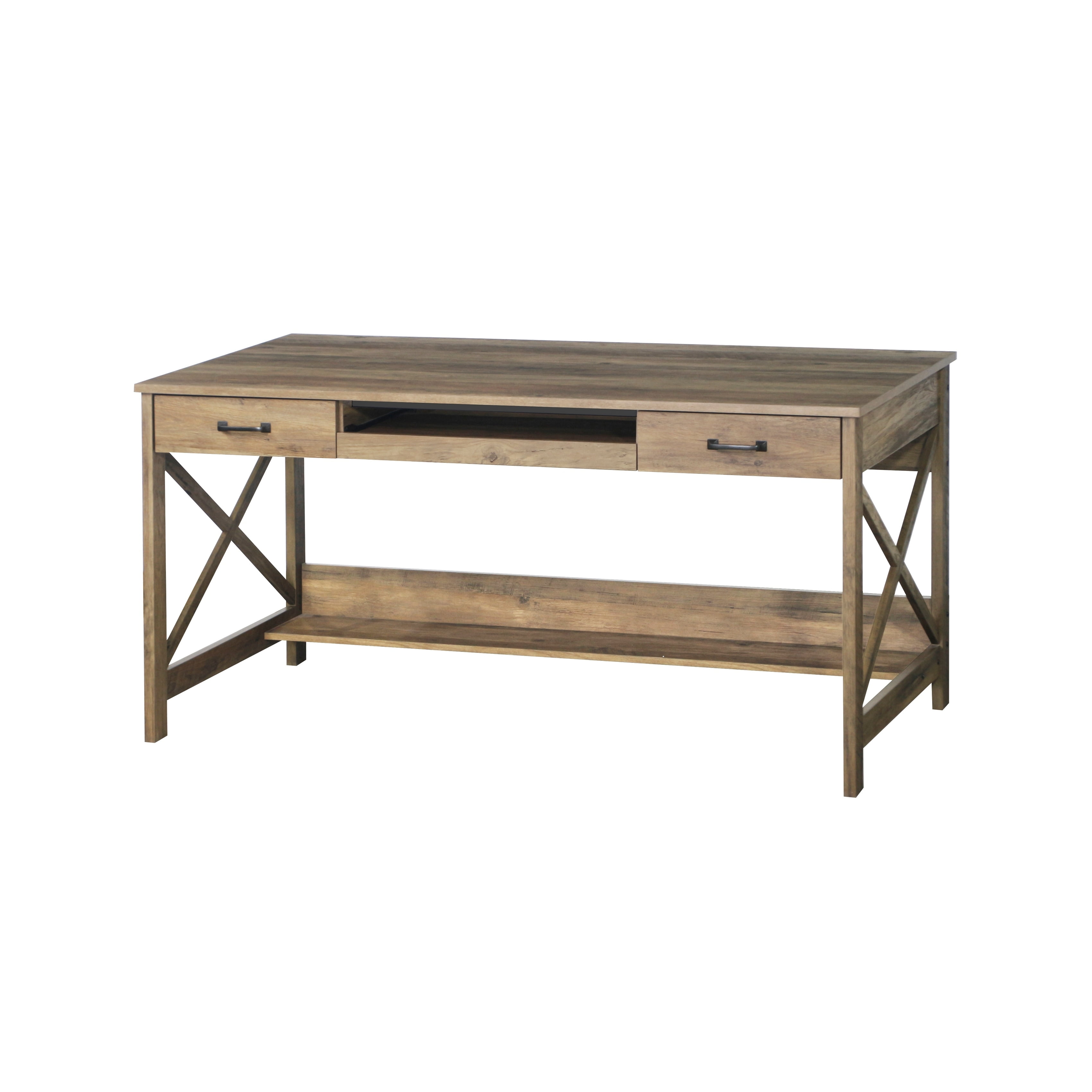 Saint Birch Alaska Wood 59.5 inches Writing Desk in Rustic Oak - Walmart.com