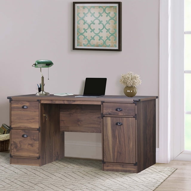 Saint Birch Brunei Wood Executive Desks Dark Walnut - Walmart.com