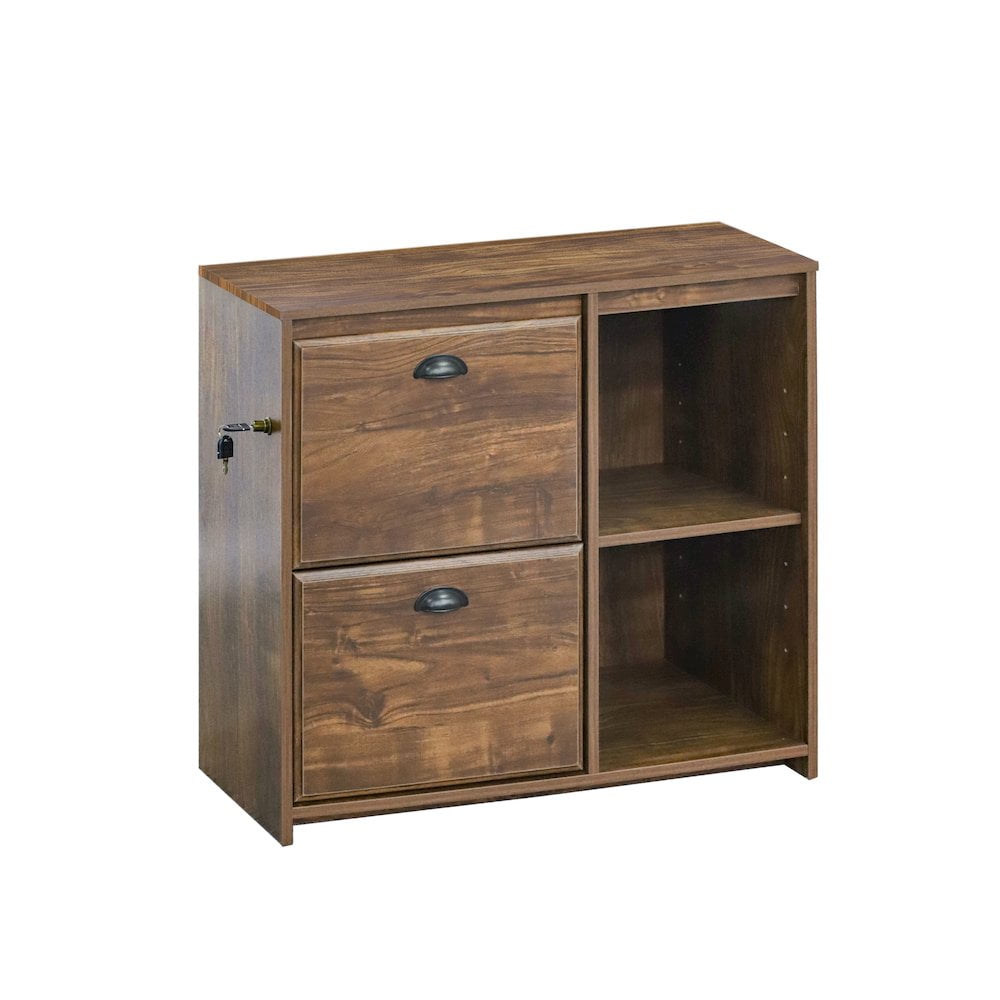 Saint Birch Elma 2-Drawer Modern Wood File Cabinet in Brown Rustic Oak ...