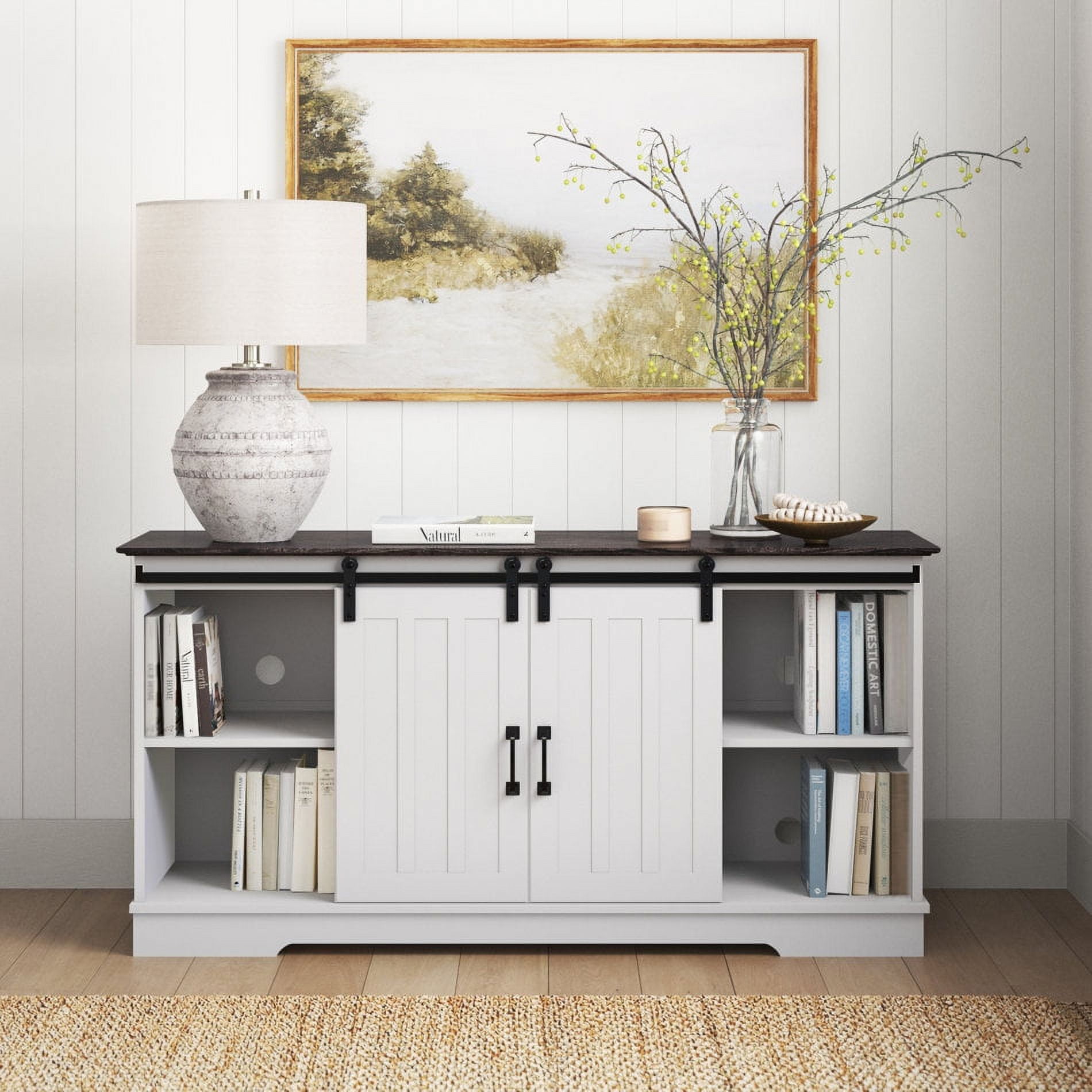 Saint Birch Finley Wood White TV Stand - Walmart.com