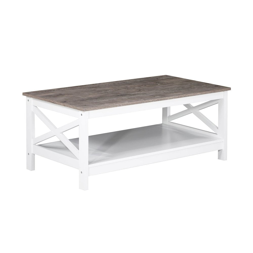 Saint Birch Lambert Modern Farmhouse White Coffee Table Walmart Business Supplies