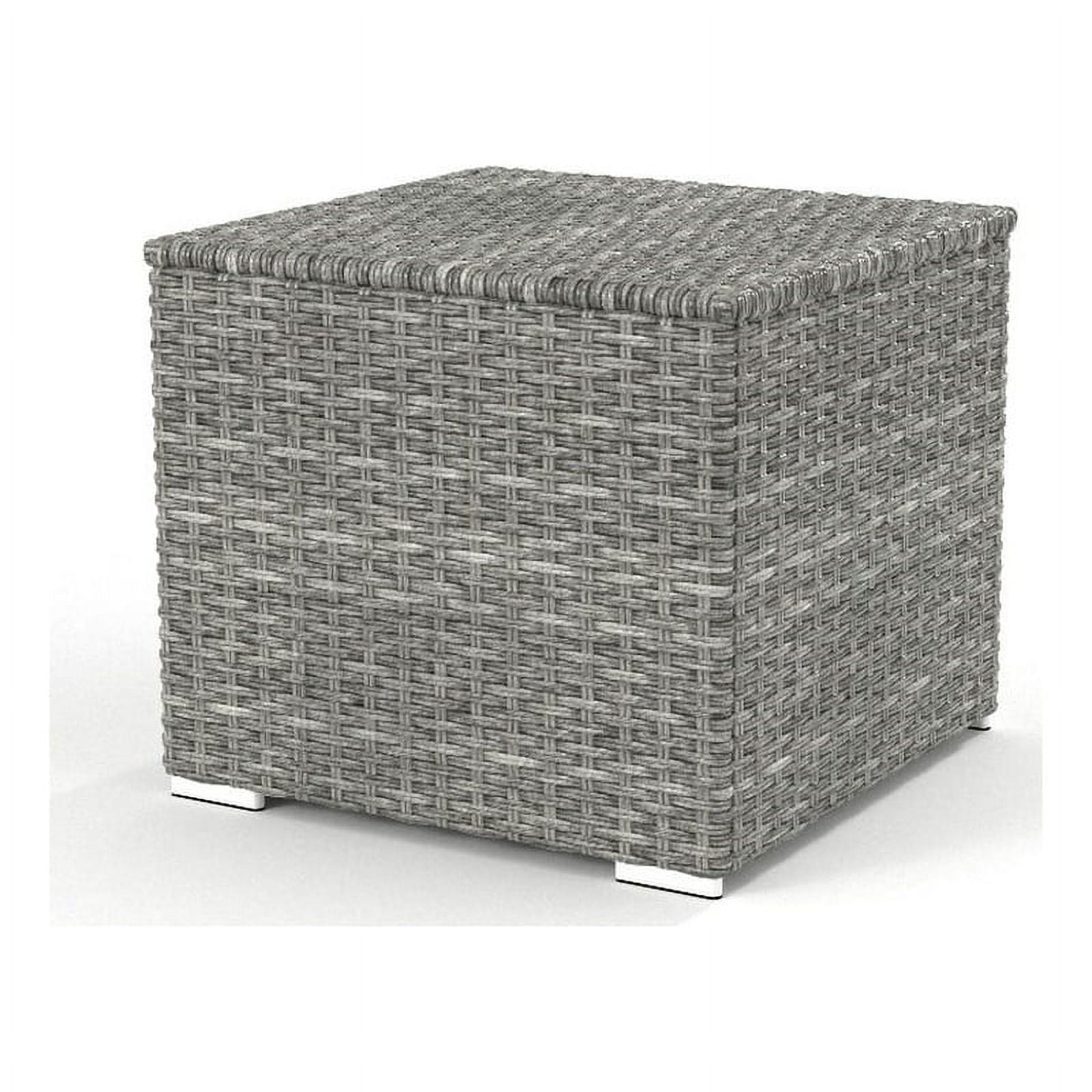Saint Birch Modern Cast Iron Outdoor Storage End Table in Gray ...