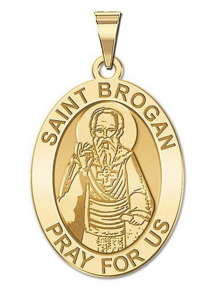Saint Brogan Round Religious Medal - Oval - 1/2 x 2/3 in Size of Dime ...