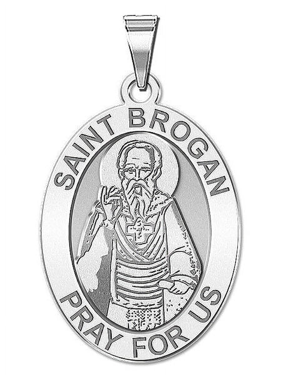 Saint Brogan Round Religious Medal - Oval - 2/3 X 3/4 Inch Size of ...